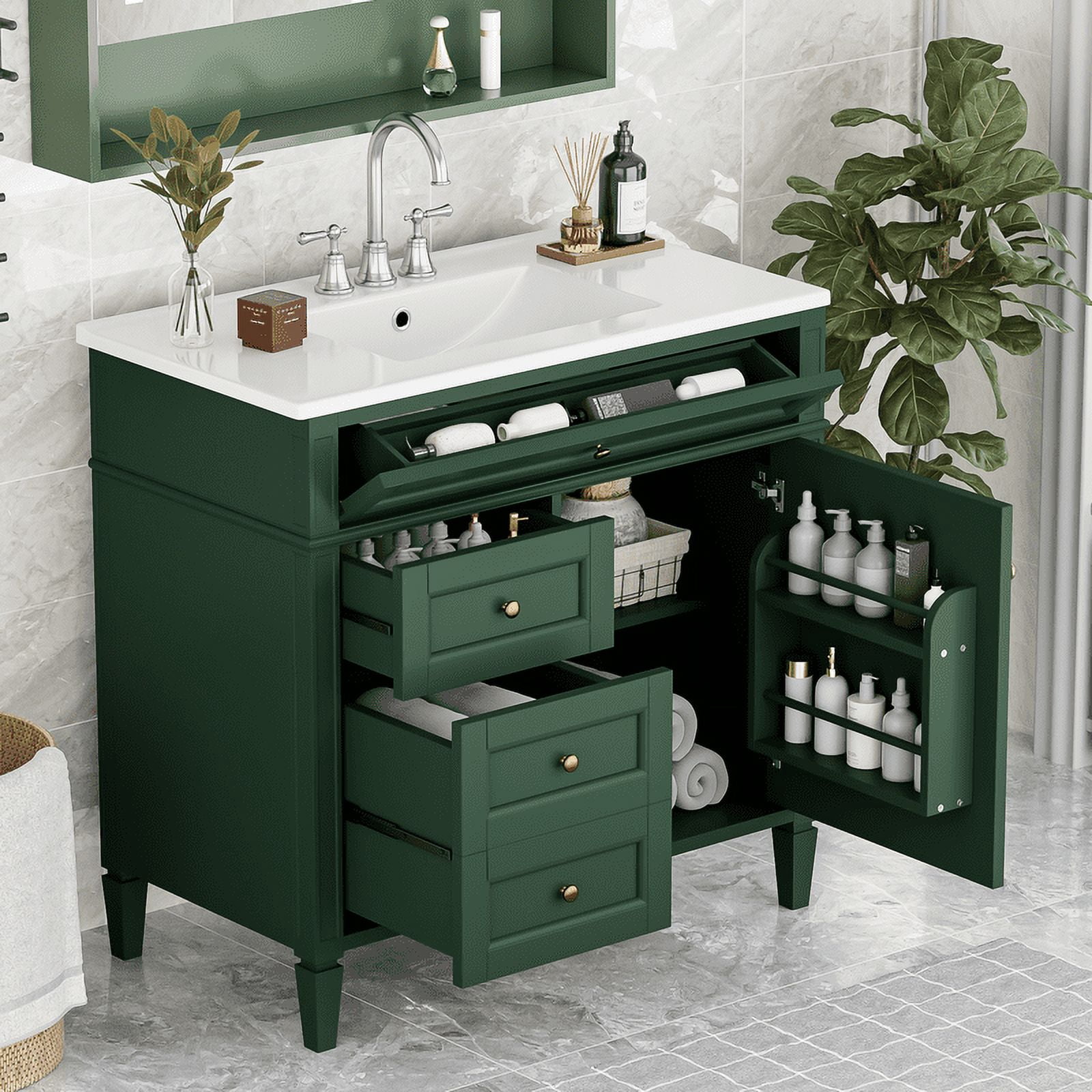 Bellemave 30" Bathroom Vanity with Single Sink Combo Set, Modern Wood ...