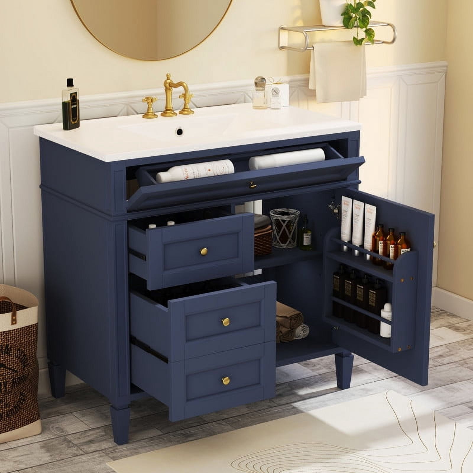 Bellemave 36" Bathroom Vanity with Single Sink Combo Set, Modern Wood ...