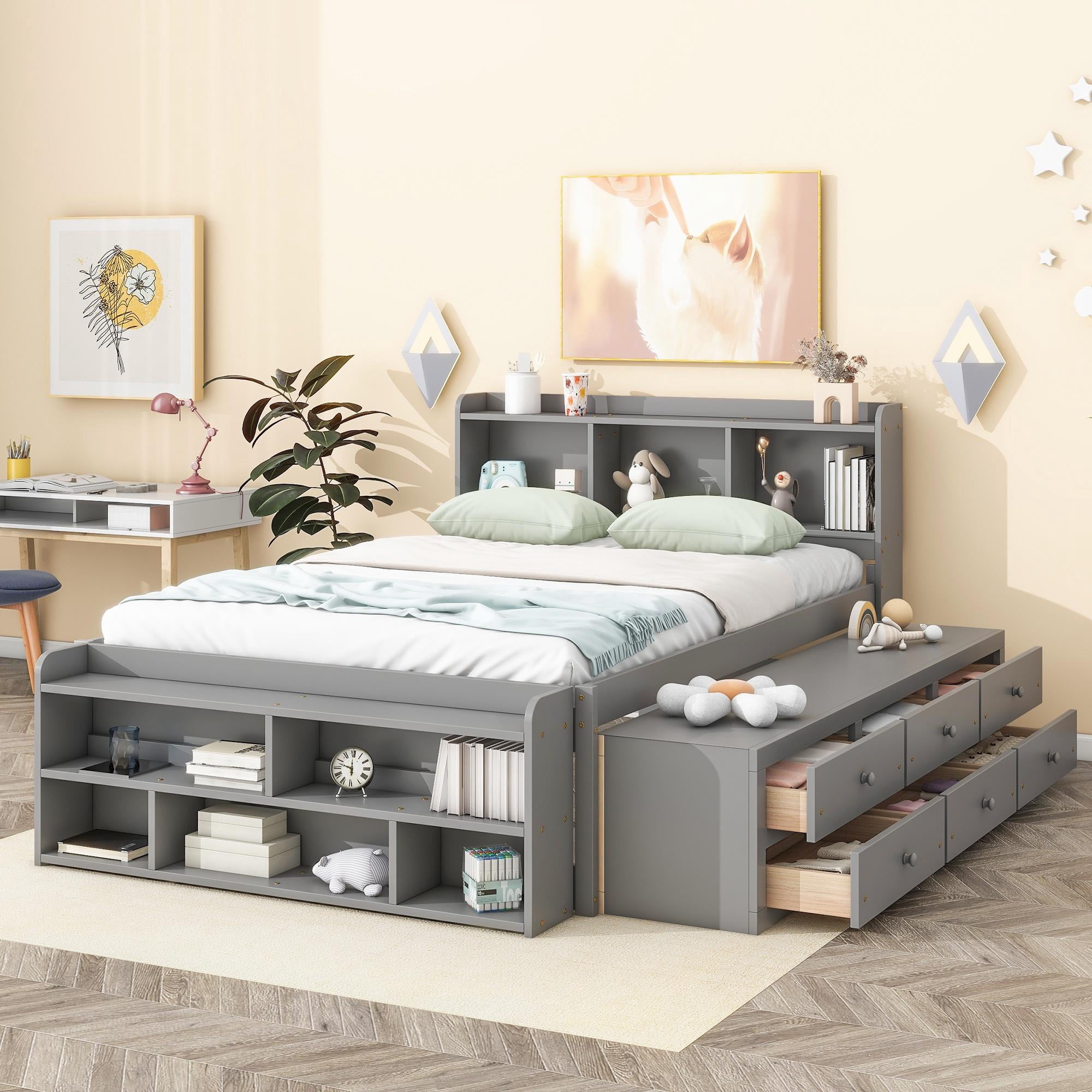 Bellemave 41.20 Inches Under Bed Storage Standard Bed Frames, Full ...