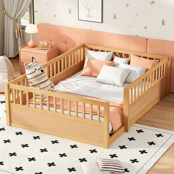 Bellemave Full Size Floor Bed, Full Montessori Bed Frame with High ...