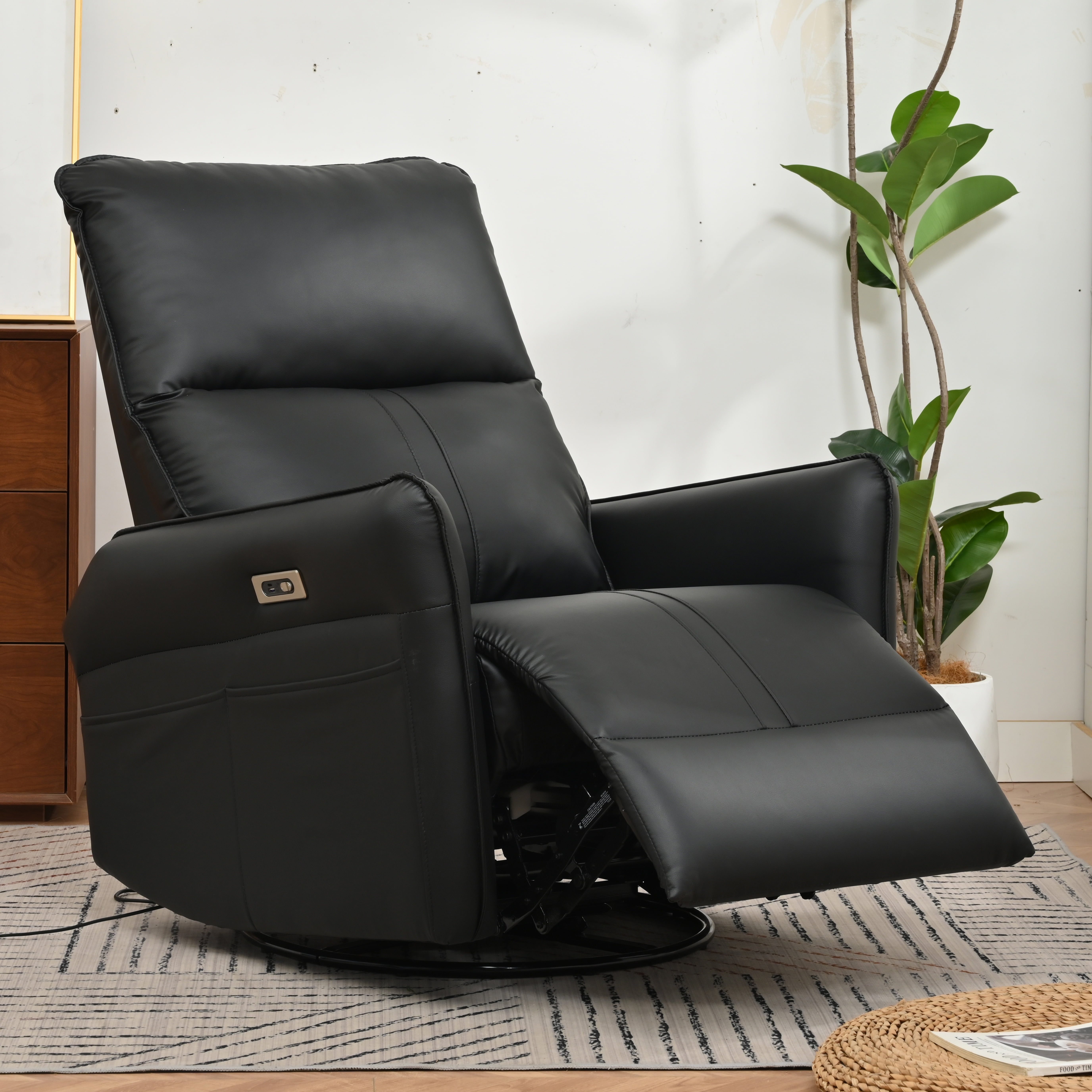 Bellemave Power Swivel Rocker Recliner, 270° Glider Recliner with USB ...