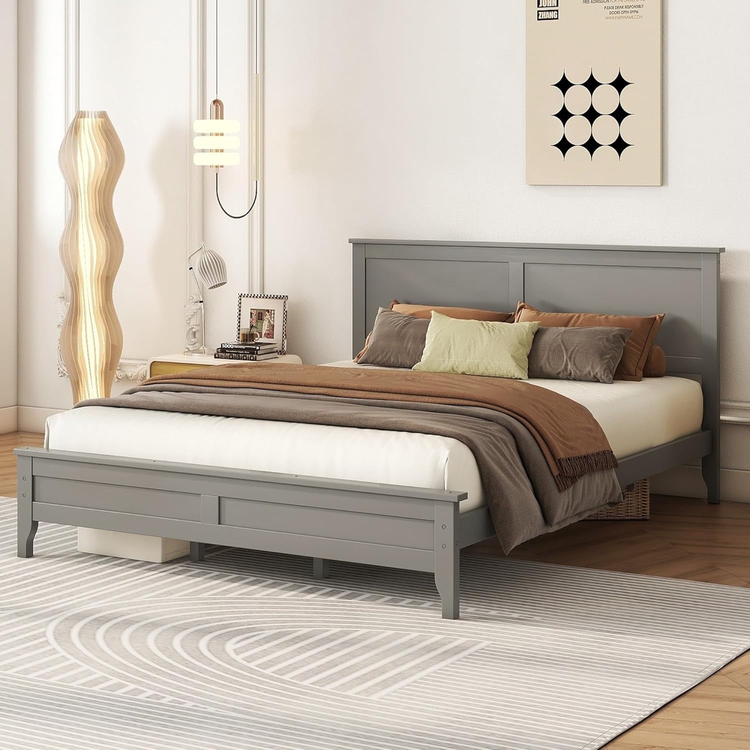 Bellemave Queen Bed Frame with Headboard and Footboard, Modern Wood ...