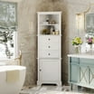 Tall Bathroom Corner Cabinet, Freestanding Storage Cabinet with 2 Doors ...