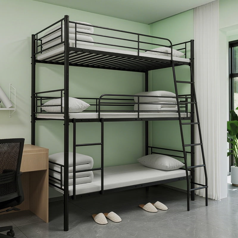 Bellemave Triple Bunk Beds Twin-Over-Twin-Over-Twin, Heavy Duty Metal ...