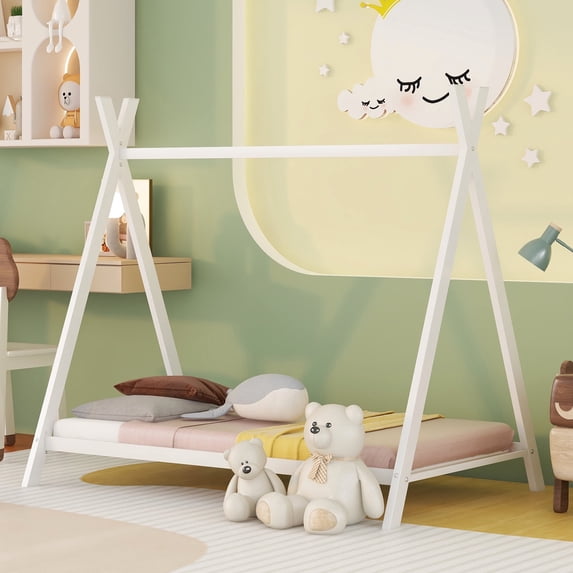 Bellemave Twin Size House Bed, Metal Triangle Bed Frame, Twin ...