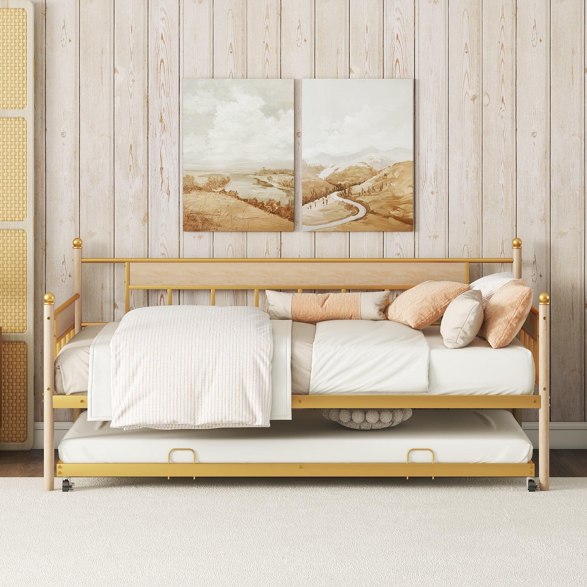 Bellemave Twin Size Metal Daybed Frame with Trundle Twin Platform Bed ...