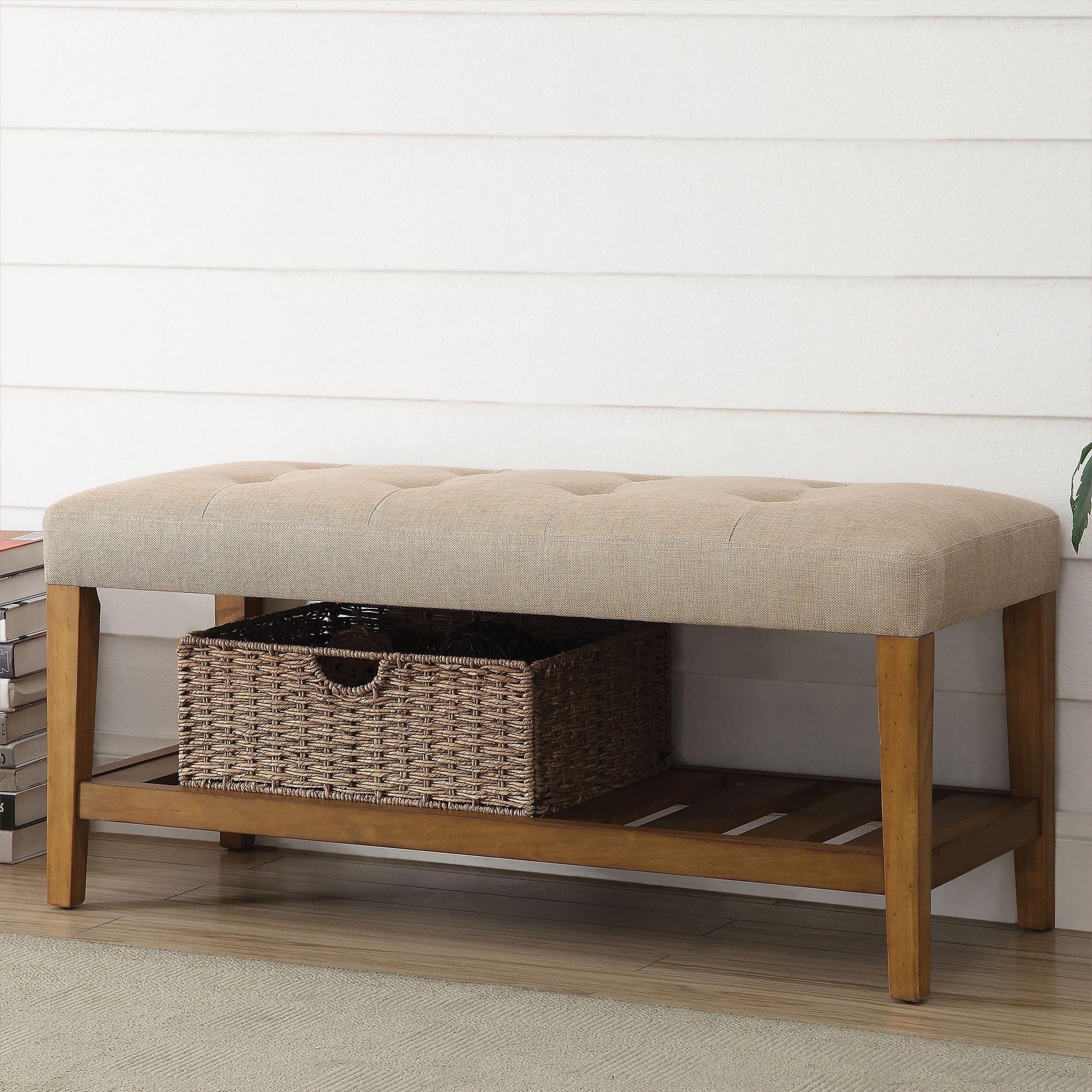Bellemave Upholstered Bench for Bedroom End of Bed, Entryway Shoe Bench ...