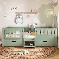Bellemave Wood Floor Bed with Built-in Bookshelf & Storage Drawers ...
