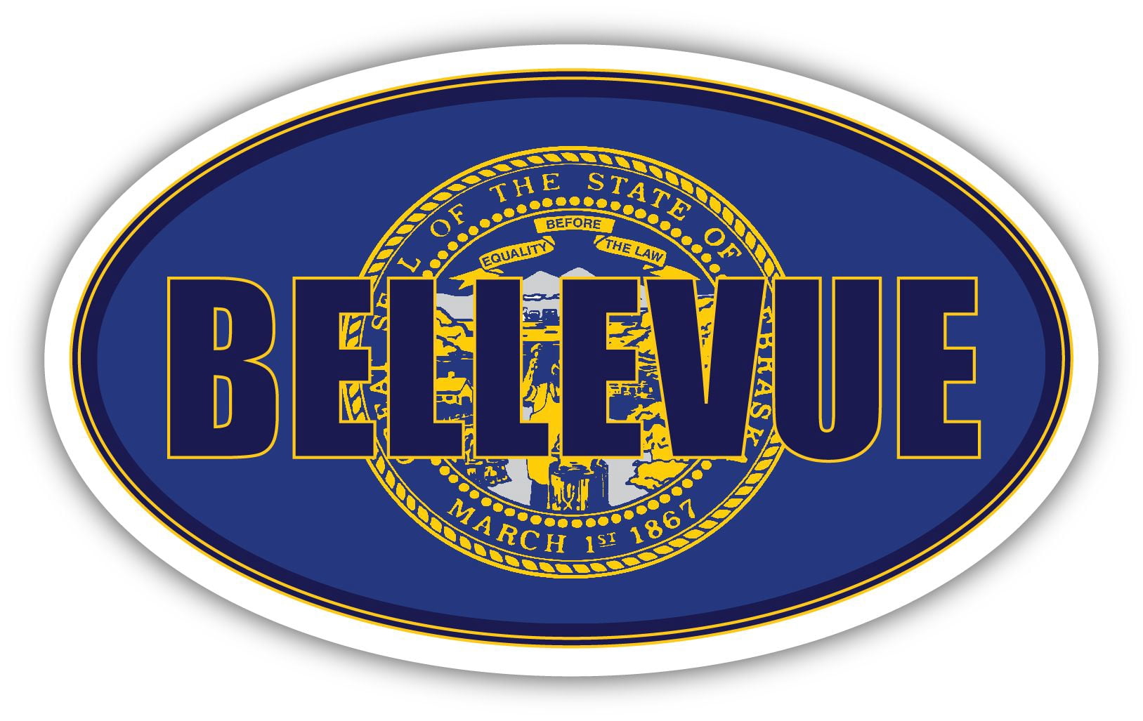 Bellevue City Nebraska State Flag | NE Flag Sarpy County Oval State ...