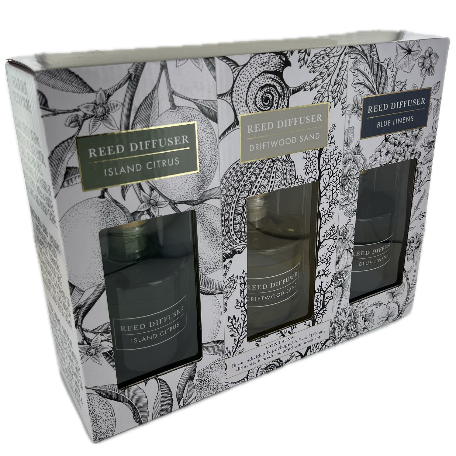 Bellevue Reed Diffuser Set, Assorted Scents, 6 Fluid Oz Each, Pack of 8 ...