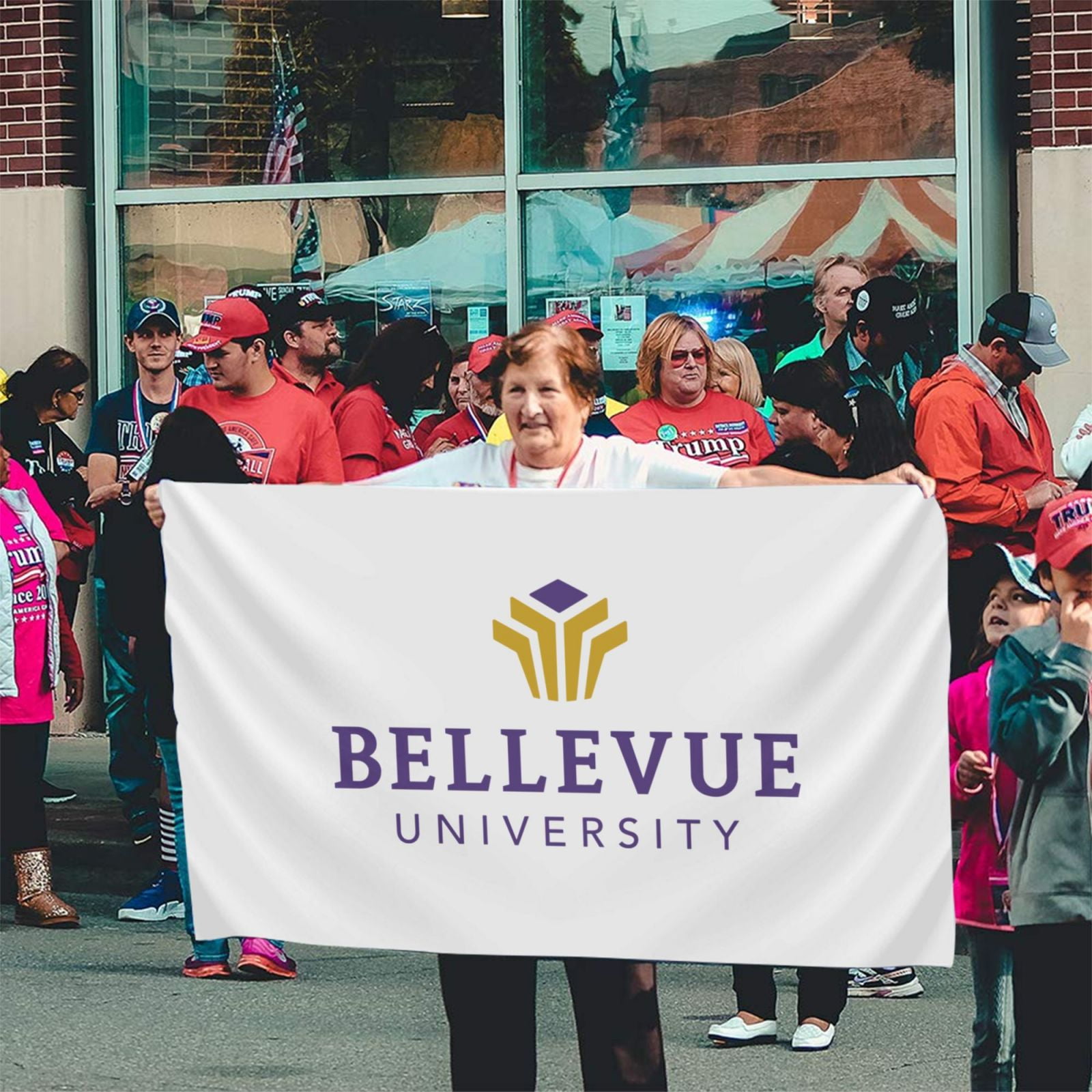 Bellevue University Logo Flag 3x5 Ft Holiday Banner Garden Yard House ...
