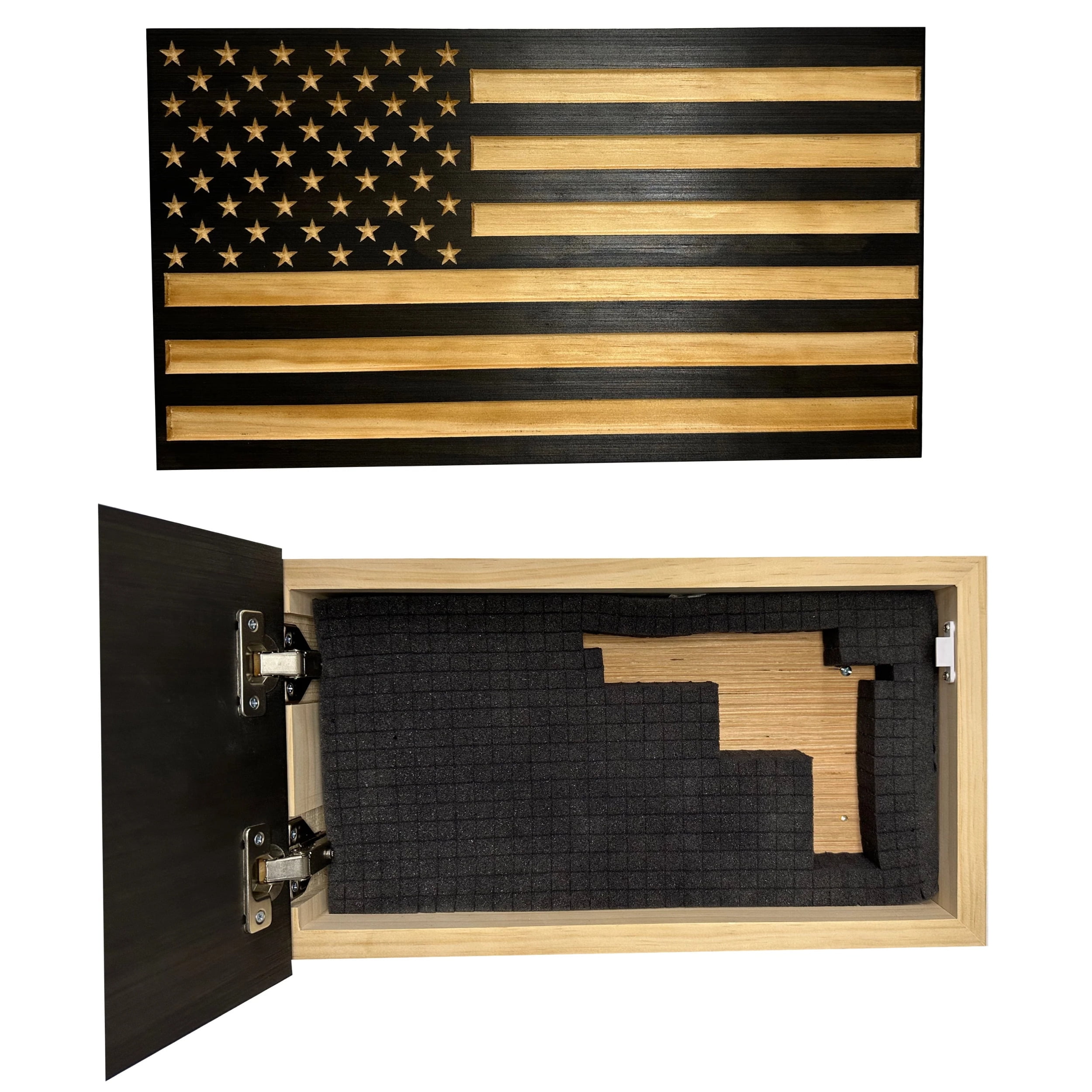 Bellewood Designs Carved American Flag Gun Safe Wall Decor - Securely ...