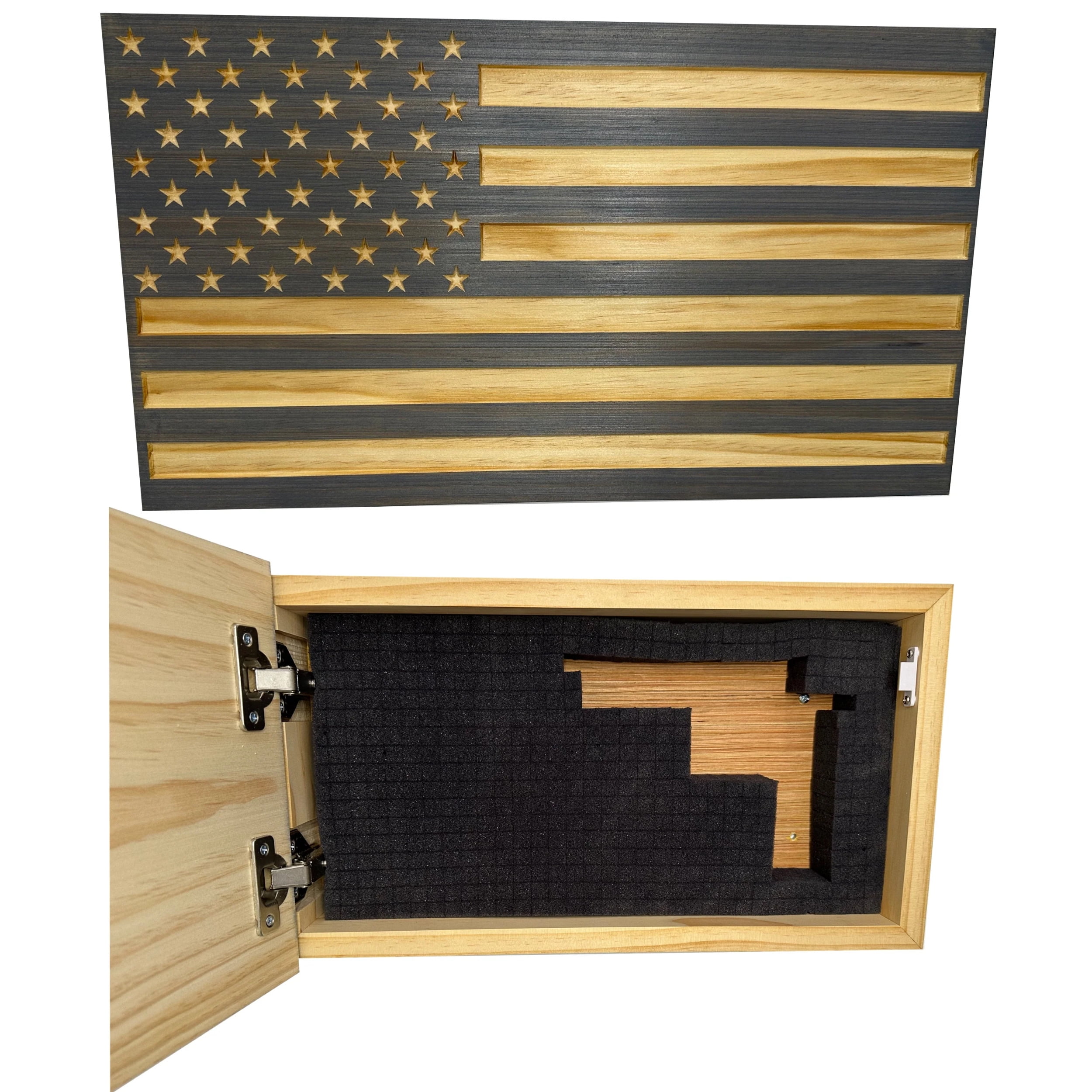 Bellewood Designs Carved American Flag Gun Safe Wall Decor - Securely ...