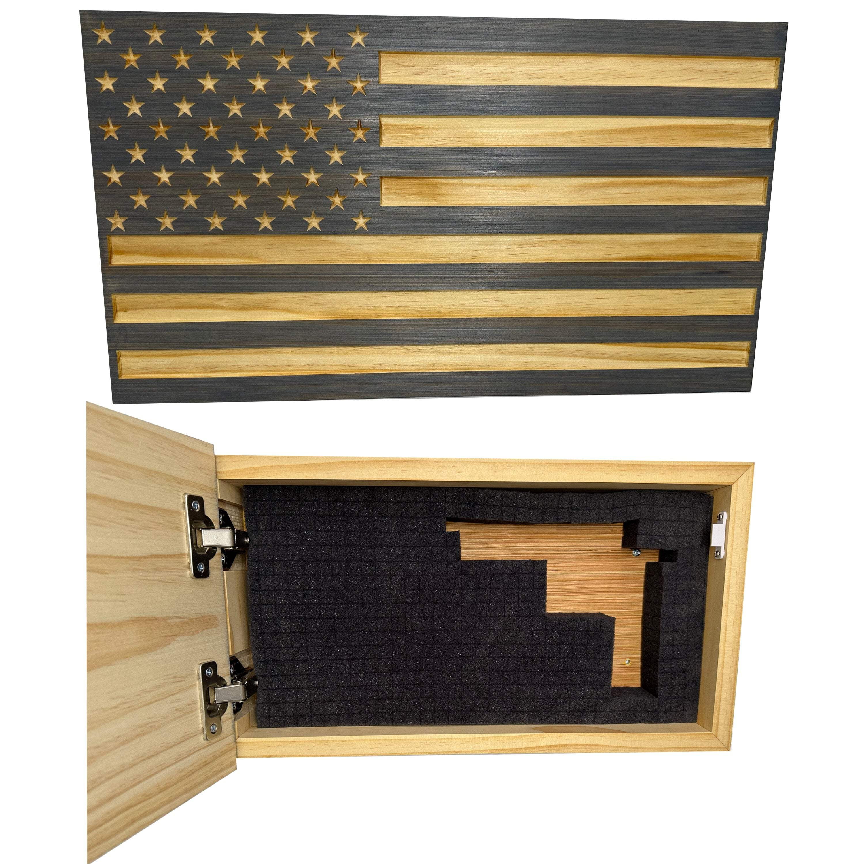 Bellewood Designs Carved American Flag Gun Safe Wall Decor - Securely ...