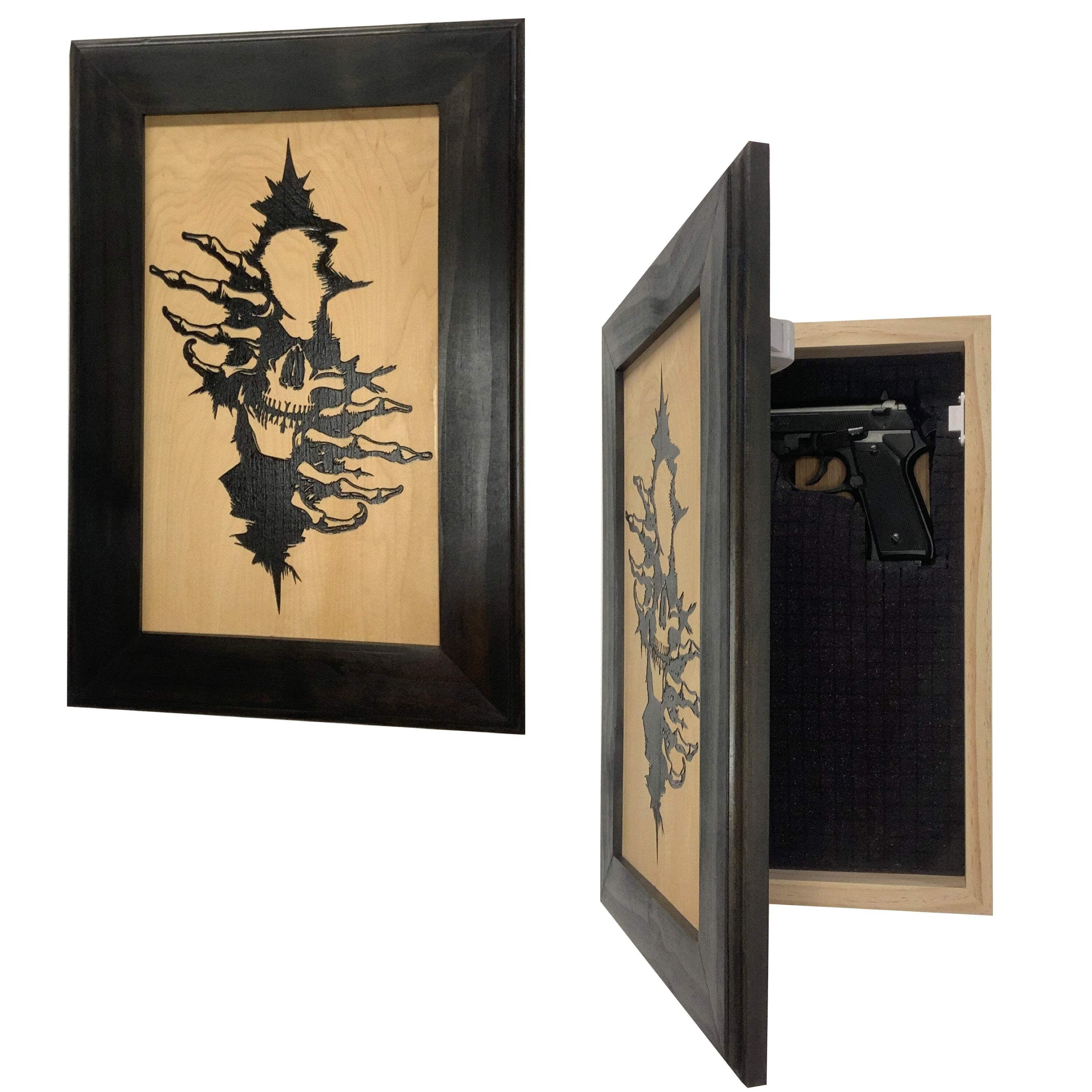 Bellewood Designs Gothic Skull Through The Wall Decorative Gun Cabinet ...