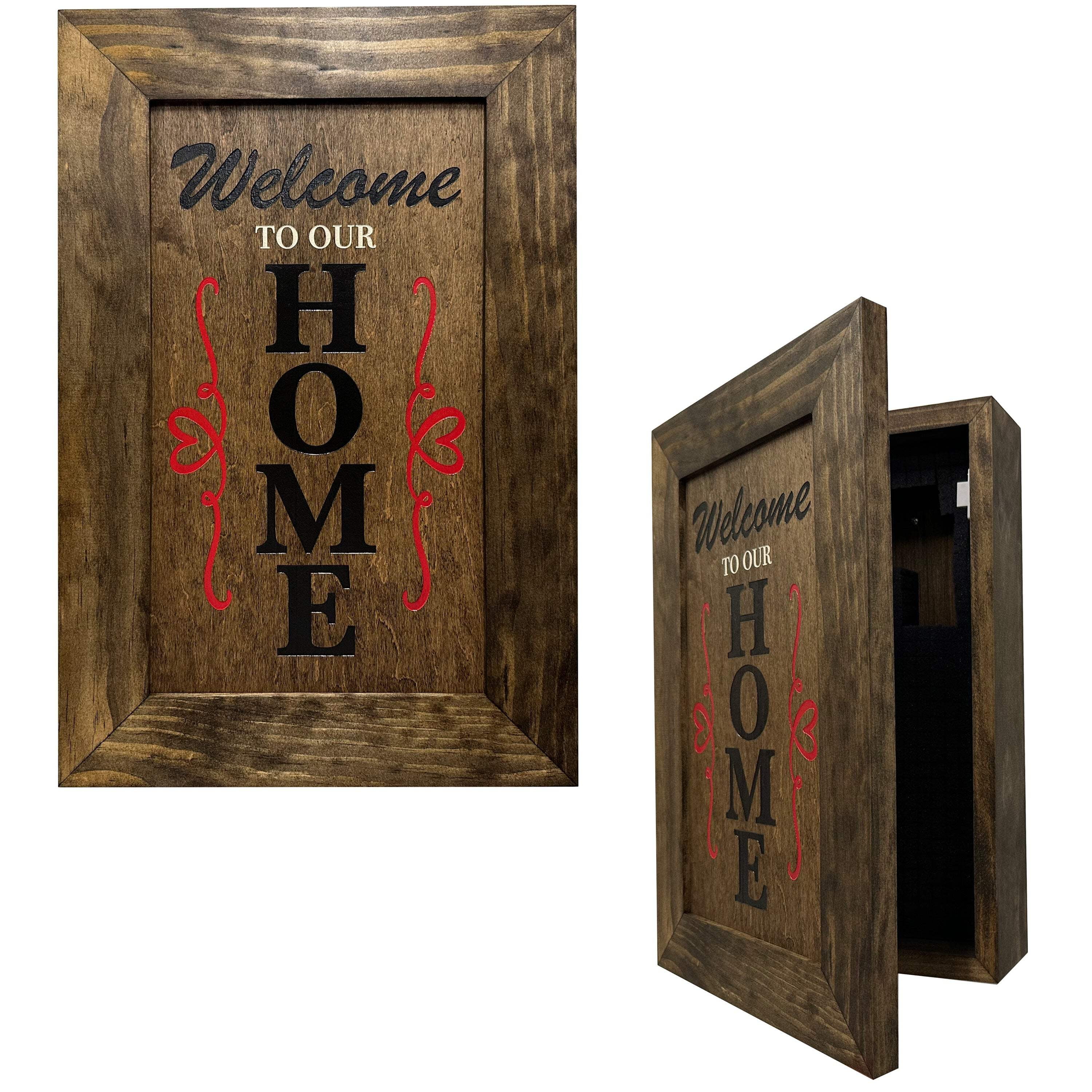 Bellewood Designs Wooden Secure Gun Safe Welcome to our Home Wall Decor ...