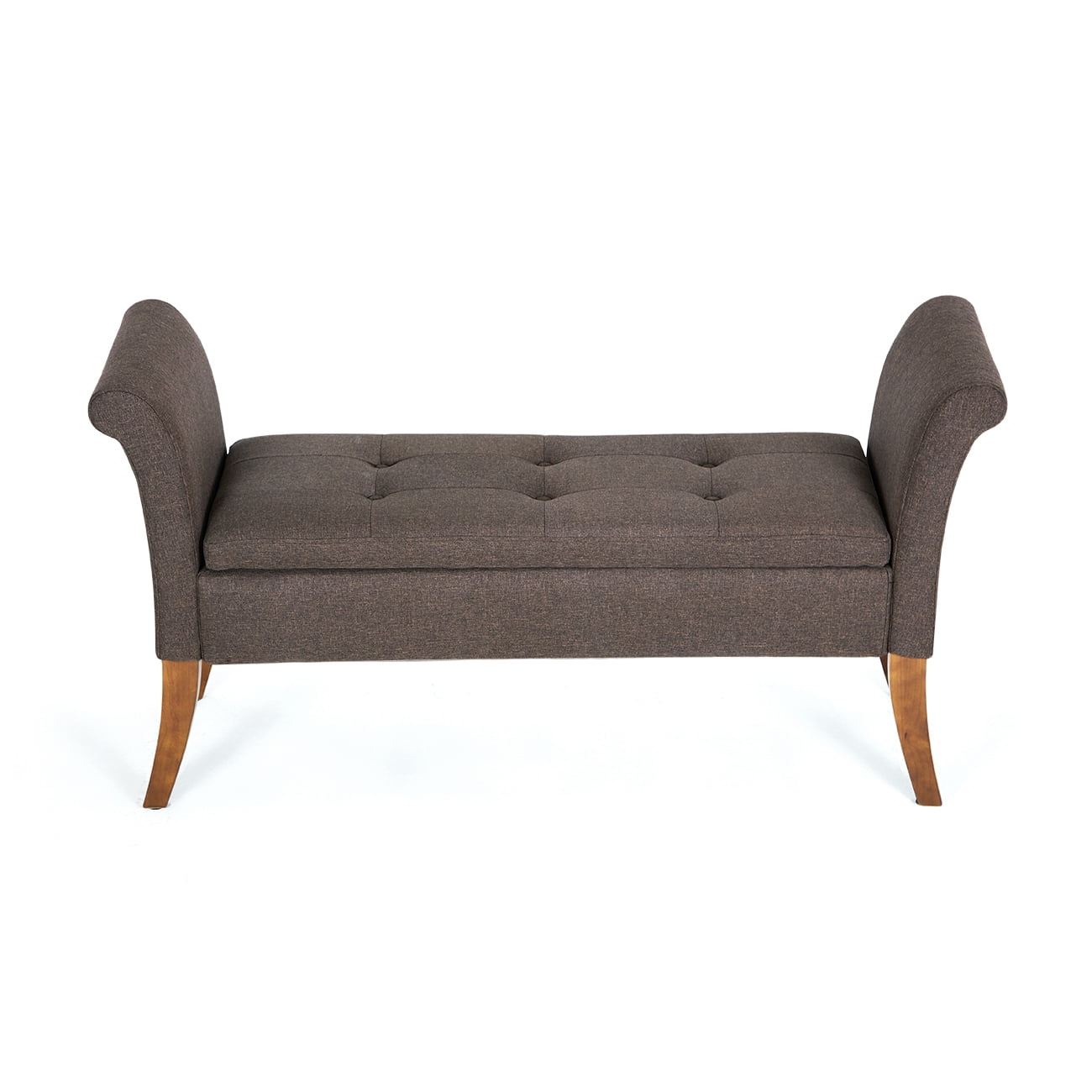 Belleze Bradley Storage Bench Settee Traditional Upholstered Button ...