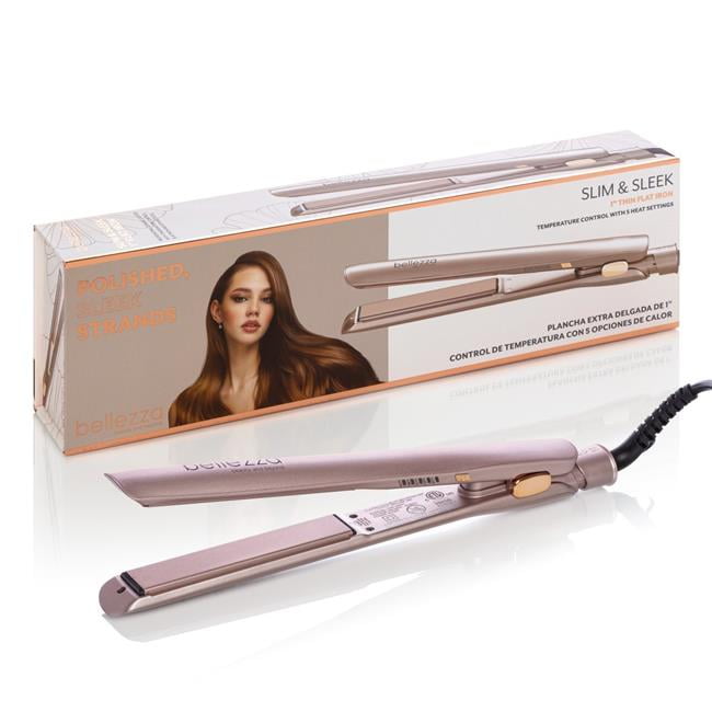 Bellezza Slim & Sleek | 1' Temperature Control Flat Iron | Champagne ...