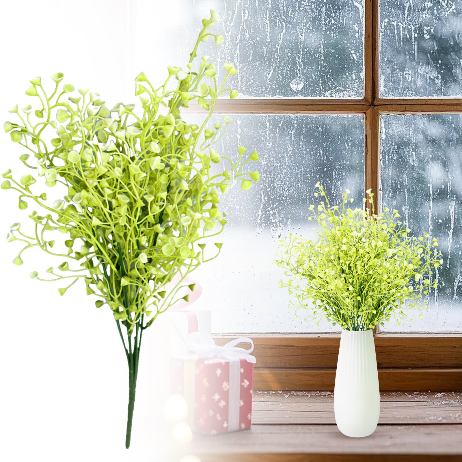Bellflower Artificial Flowers White and Green, Vine Hanging Artificial ...