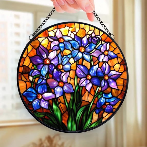 Bellflower Ornament- Style 2 Suncatcher 8 in Stained Glass Window ...