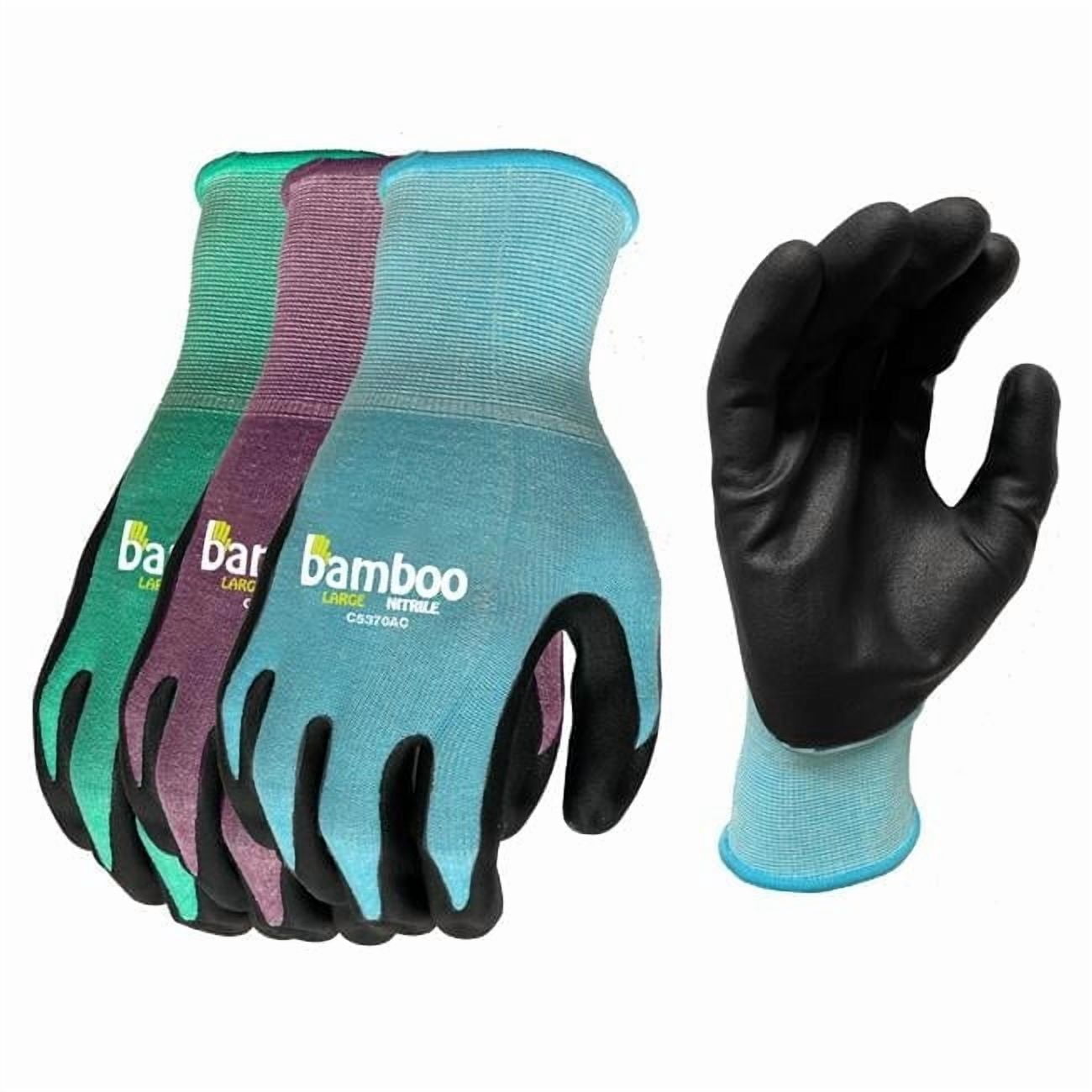 Bellingham 086579 C5370ACS Bamboo MP12 Gardenernitrile Palm Gloves for ...
