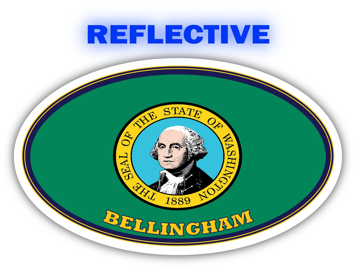 Bellingham City Washington State Flag | WA Flag Whatcom County Oval ...