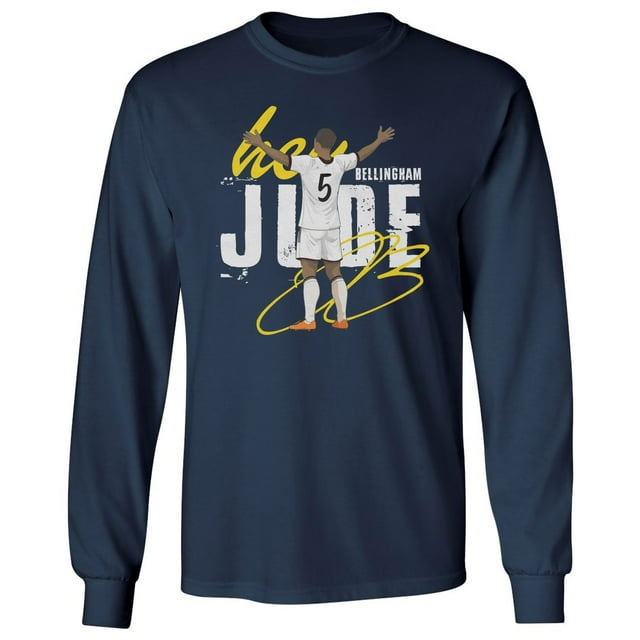 Bellingham Inspired Soccer Tee - Madrid Jude Fans Long Sleeve T-Shirt ...
