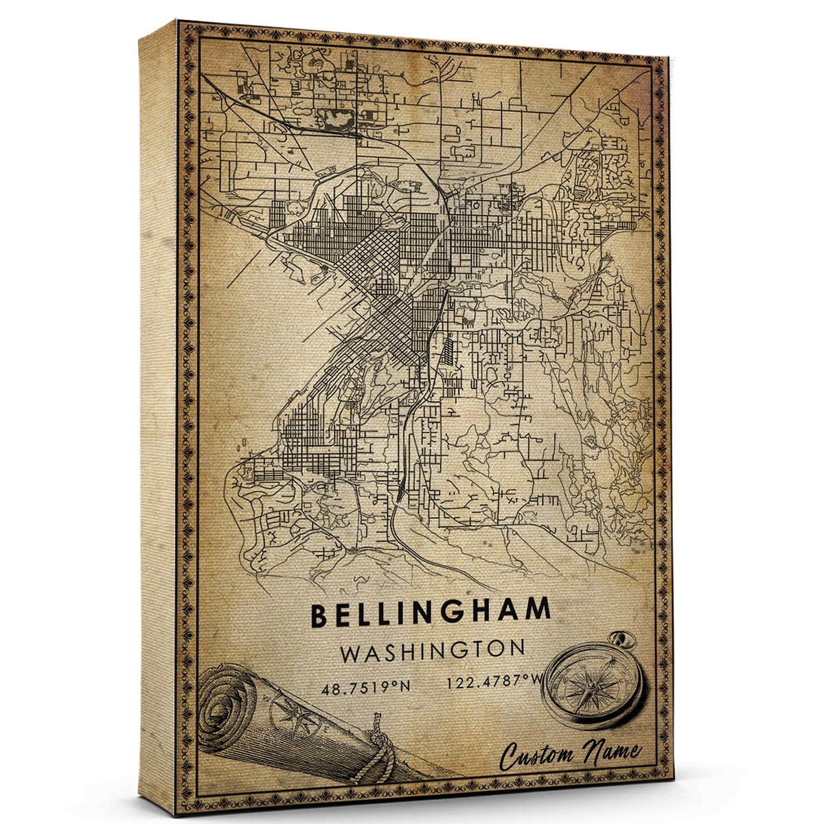 Bellingham Map Poster, Washington Map Art Poster, Canvas, Bellingham ...