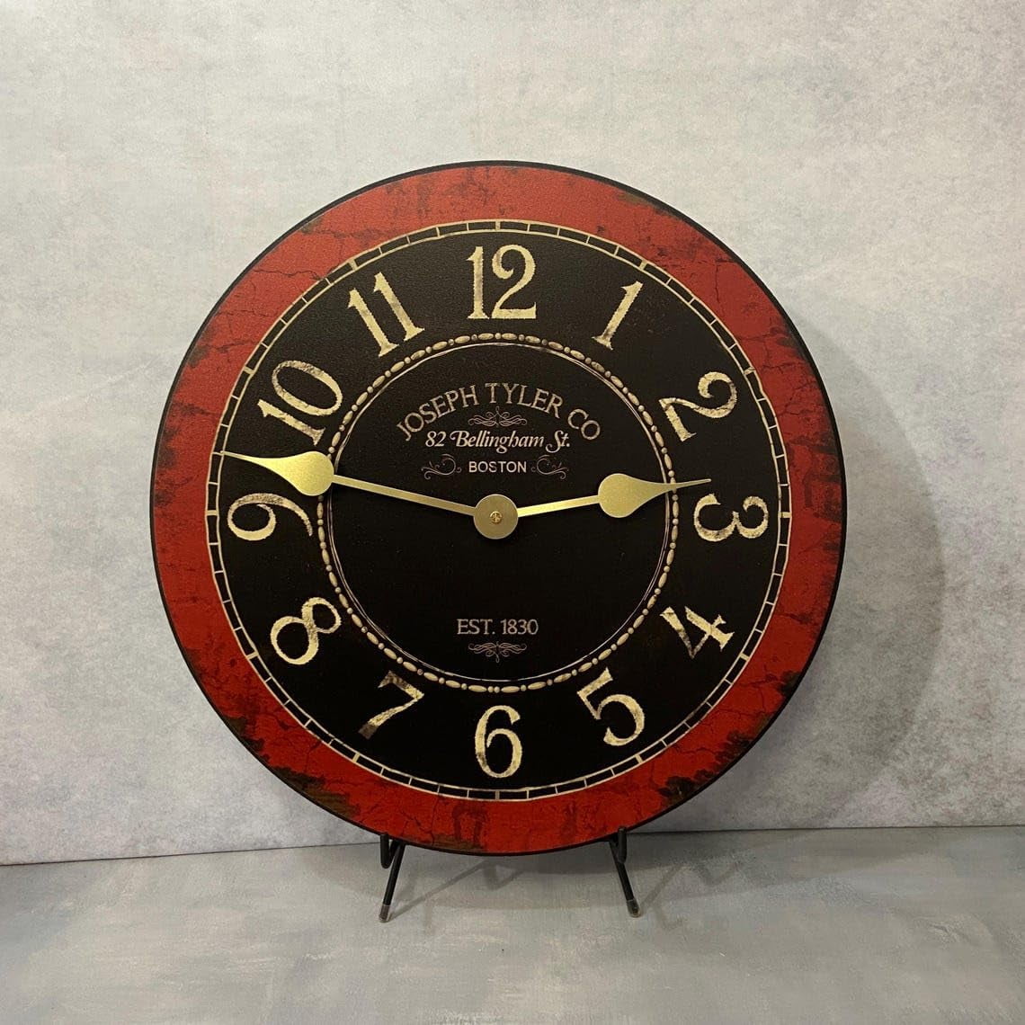 Bellingham Red Large Wall Clock | Ultra Quiet Quartz Mechanism | Hand ...