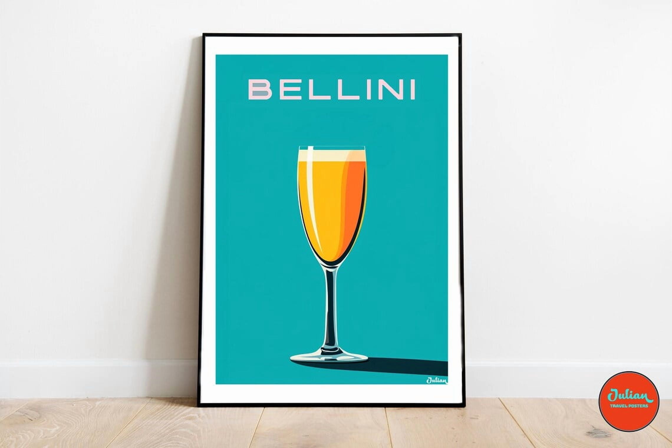 Bellini Cocktail Art Print, Peach Hues, Bar Decor 1140 UNFRAMED Poster ...