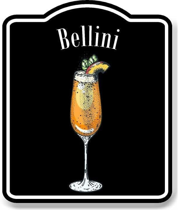 Bellini Cocktail Bar Sign BLACK Aluminum Composite Sign, 20"x24 ...
