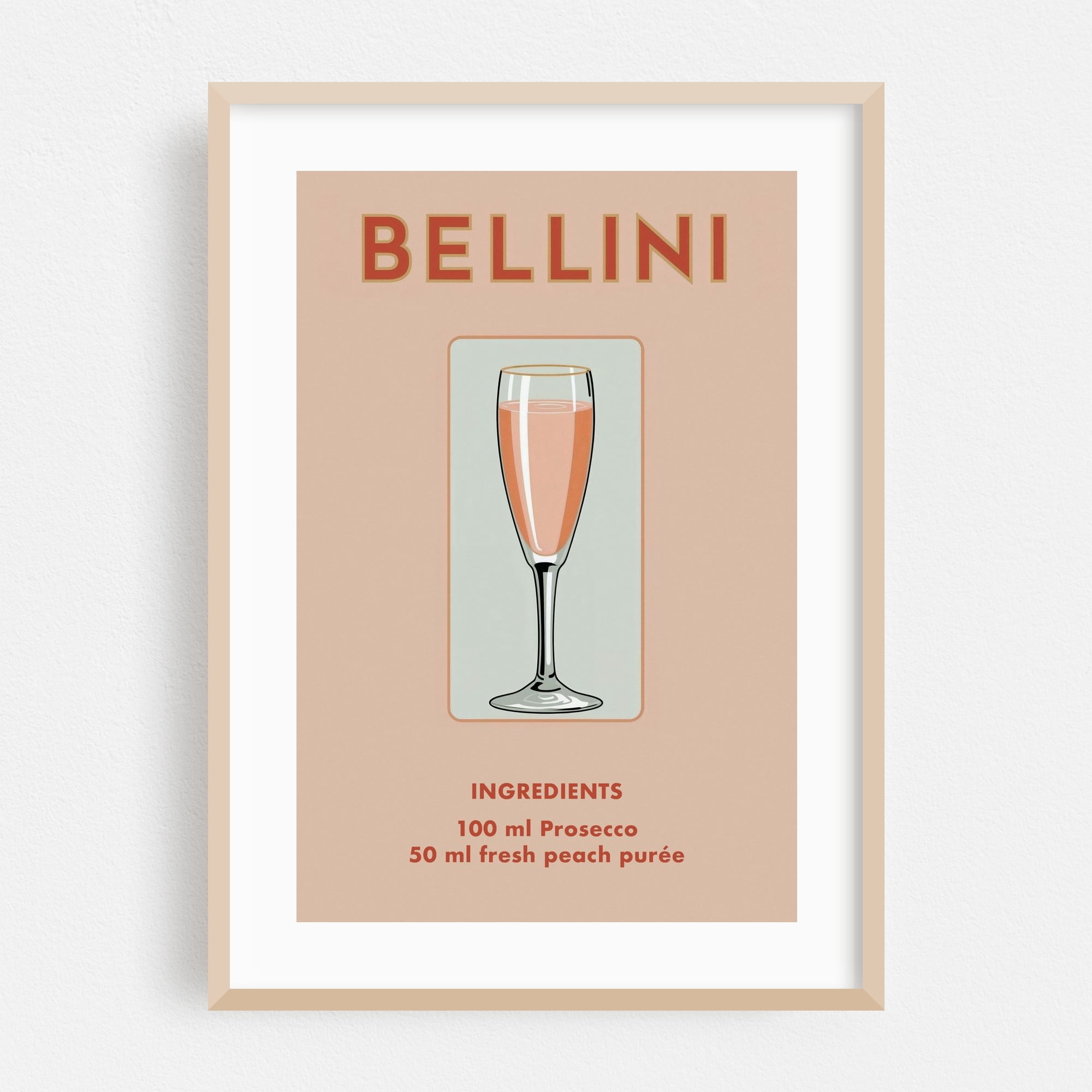 Bellini - Venezia Veneto Italy Illustration Cocktail Vintage Typography ...