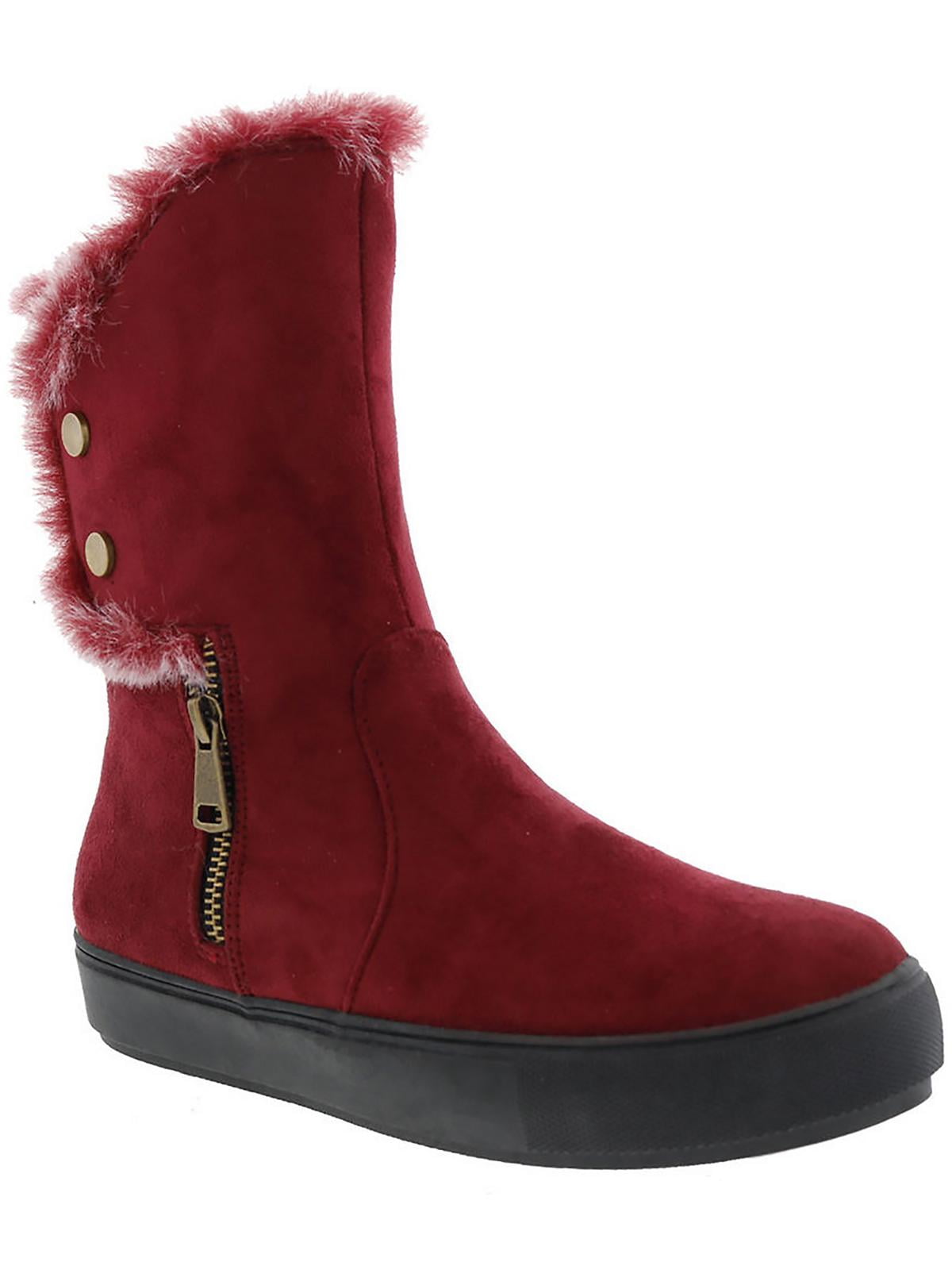 Bellini Womens Furry Faux Fur Zipper Winter & Snow Boots - Walmart.com