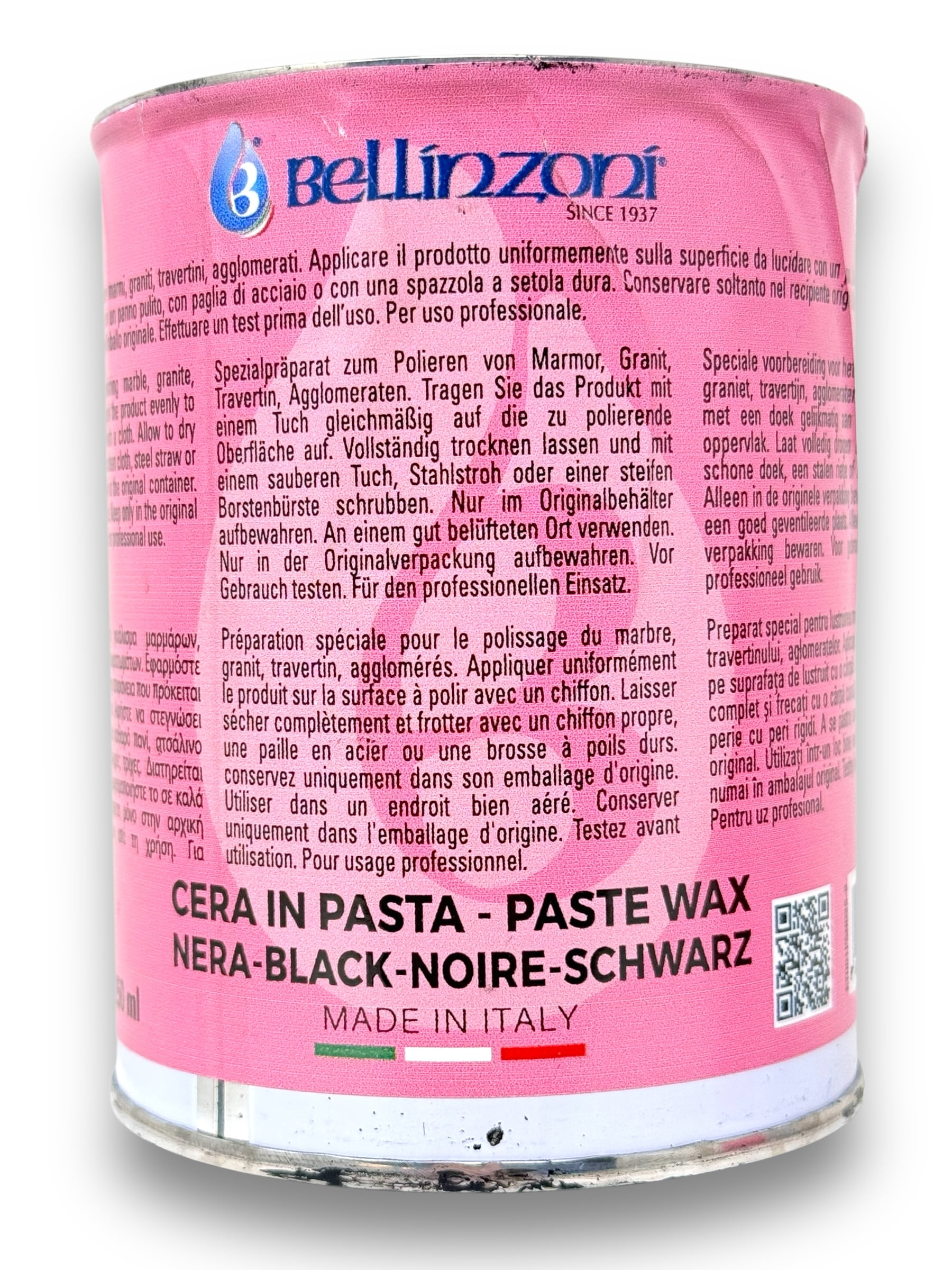 Bellinzoni - Black Polishing Paste Wax - For Marble & Granite 250 ML ...