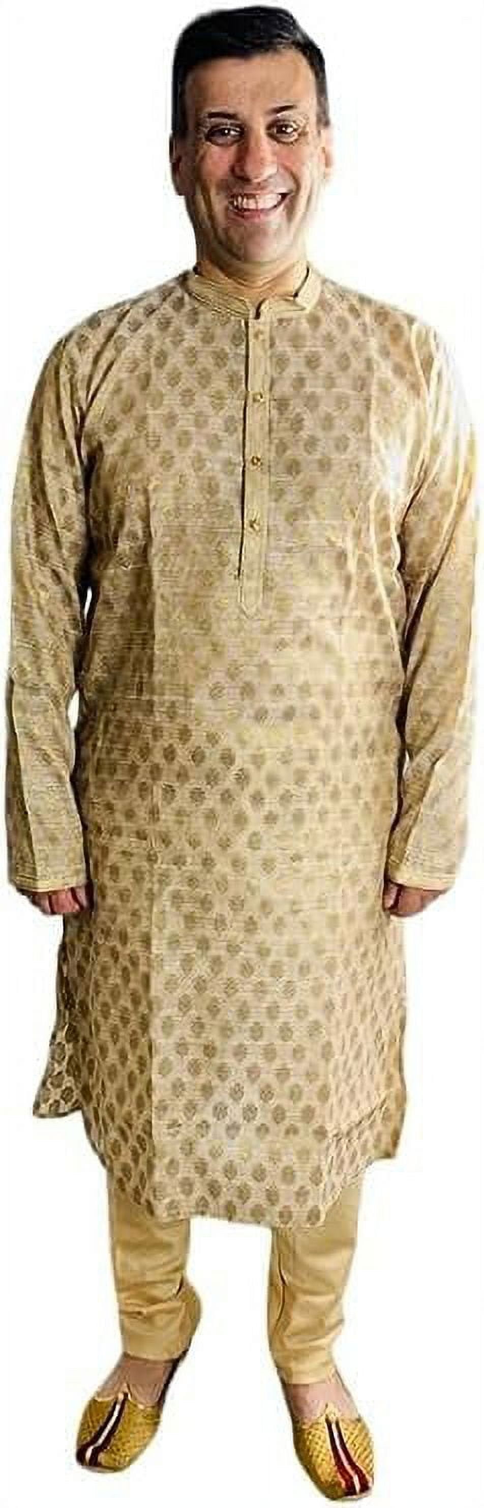 Bellisimo Fashion Men's Kurta Pajama Set Ethnic Wear Off-White Large - Walmart.com