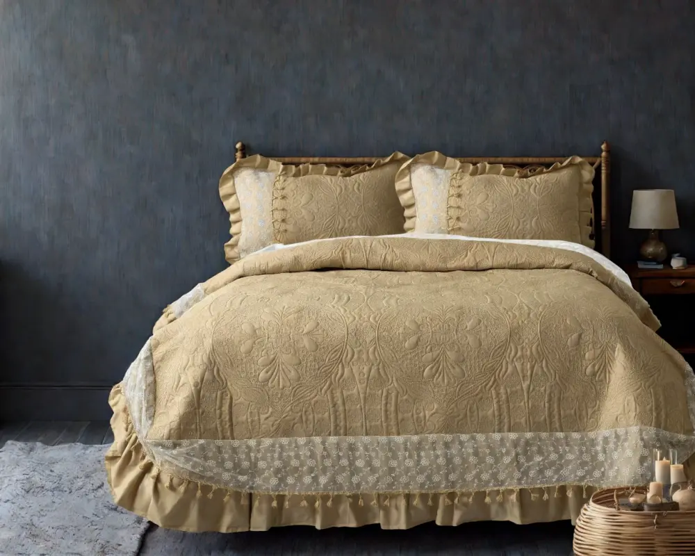 Bellissa Elegance Quilted Double Bedcover Set - Brown - Walmart.com