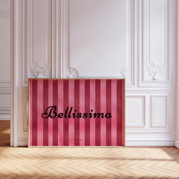 Bellissima Girly Pink Red Retro Maximalist Bathroom Poster Unframed ...
