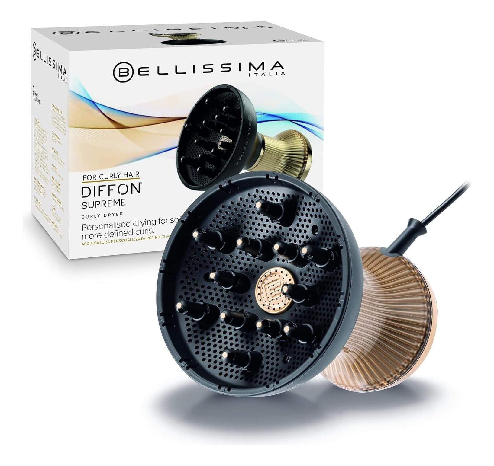 Bellissima Diffon Supreme Diffuser & Curly Hair Dryer - XL Diffuser for ...