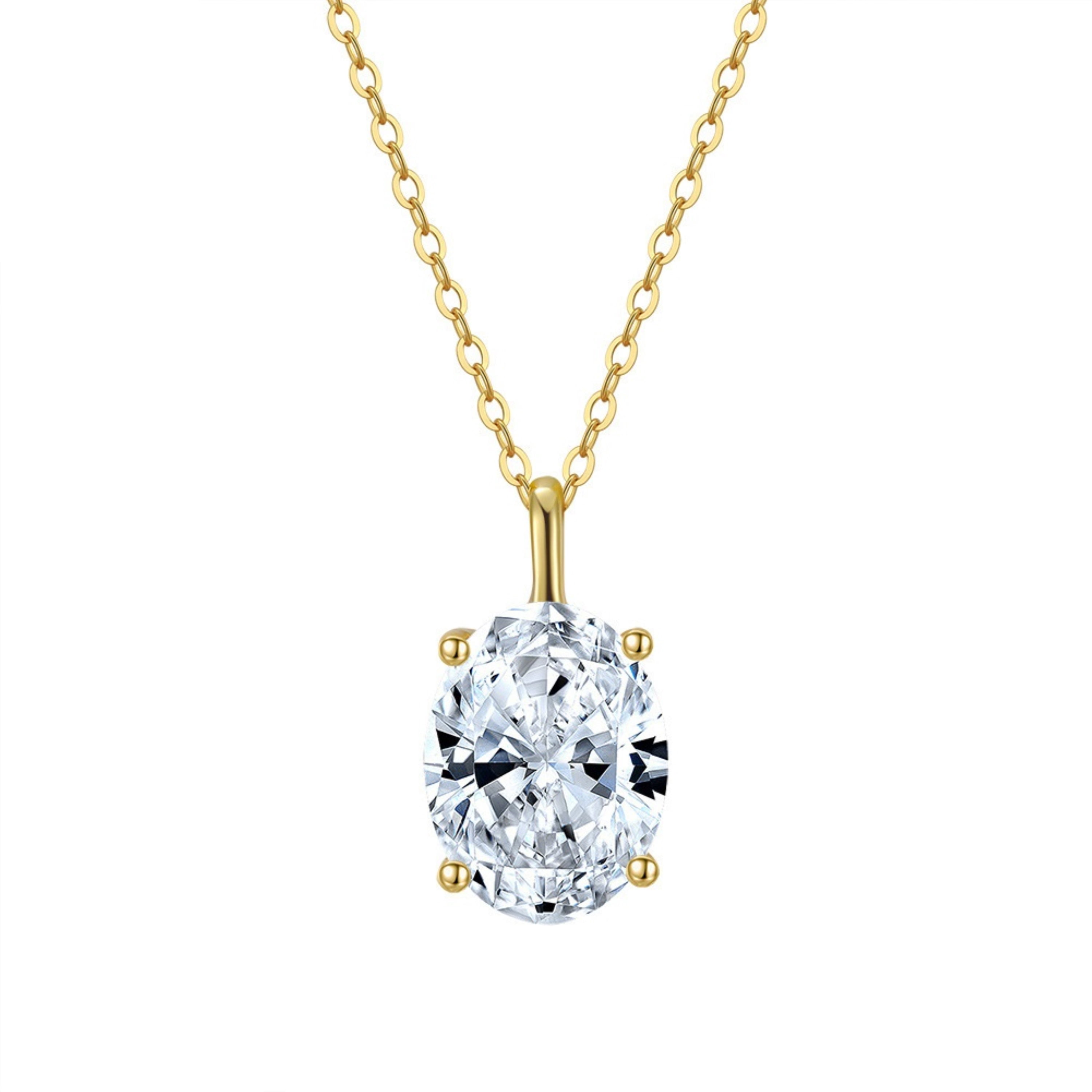 Bellitia Jewelry 14K Gold Plated 925 Sterling Silver Oval Cut Gemstone ...