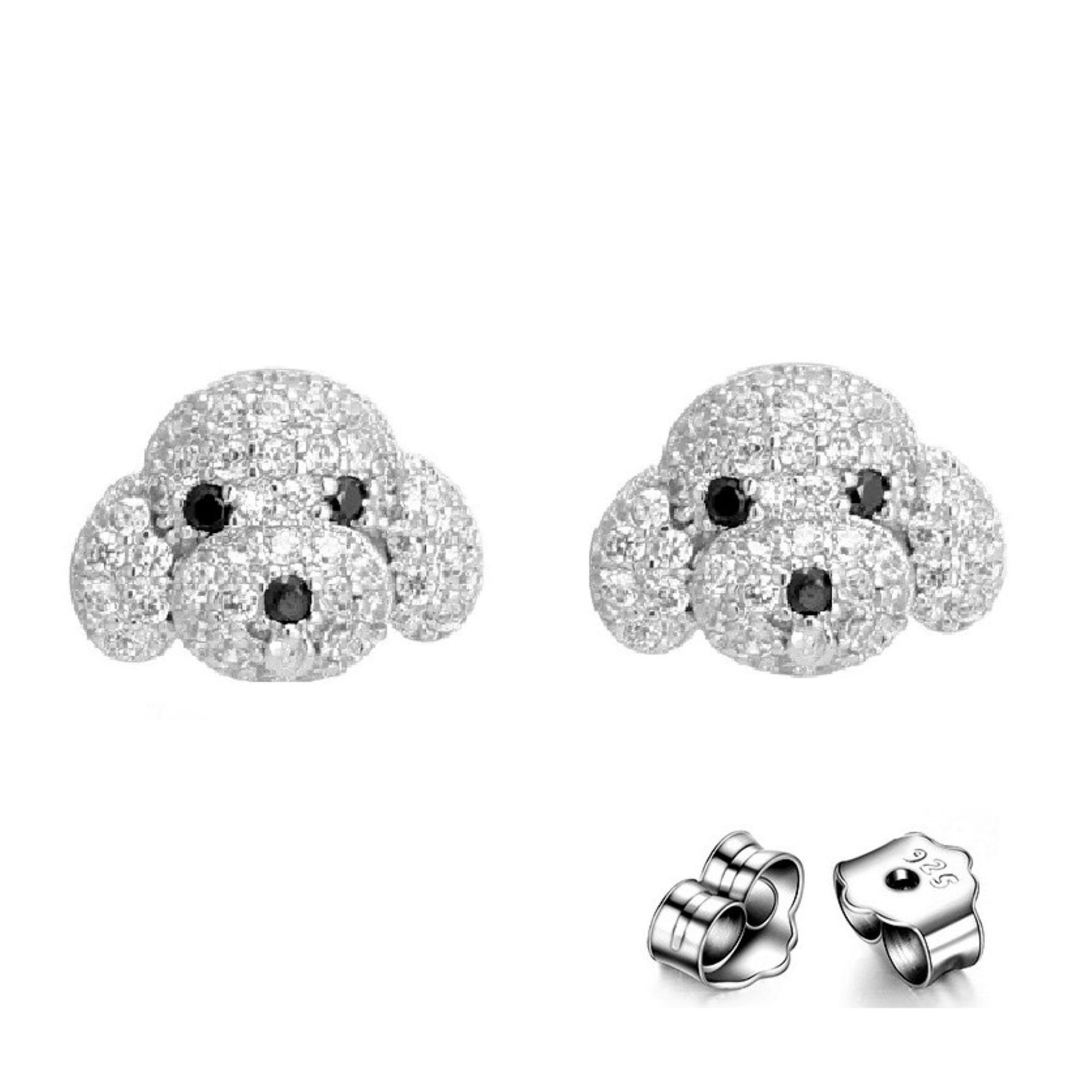 Bellitia Jewelry 925 Sterling Silver Fashion Teddy Dog Puppy Stud ...