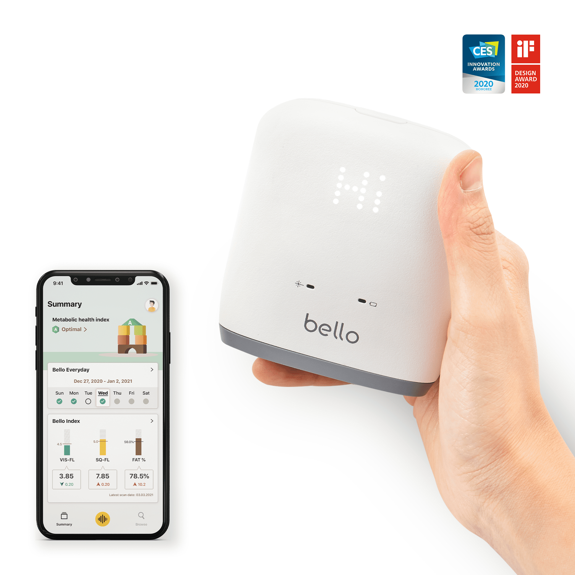 Bello 1 - Digital Belly Fat Scanner with Smart App for Health ...