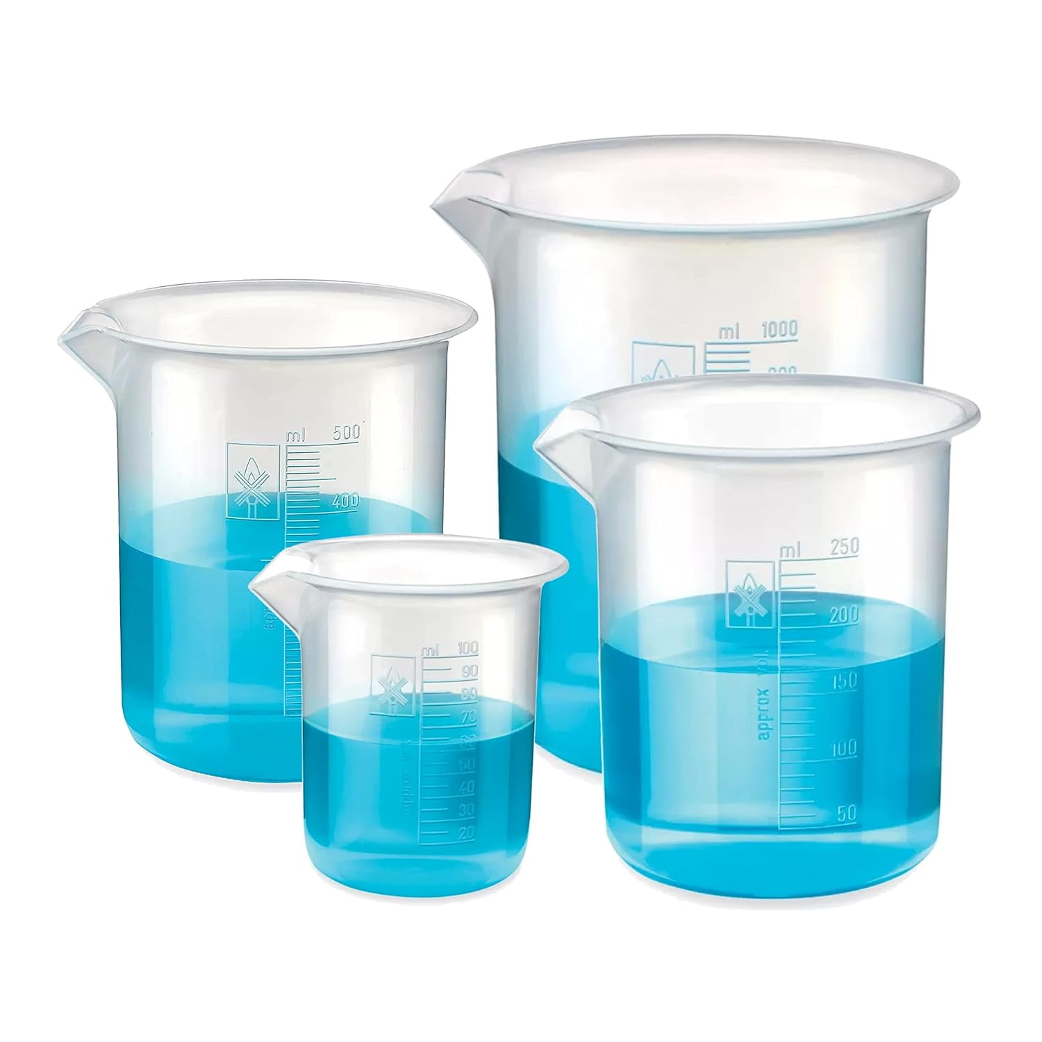 Bello Polypropylene Plastic Beaker 100 ml 250 ml 500 ml 1000 ml with ...