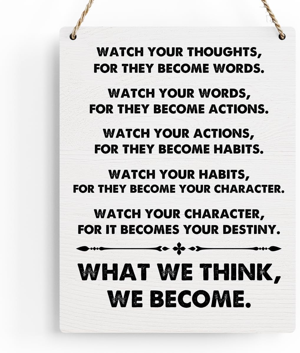 Bellowdeer Inspirational Quotes Watch Your Thoughts Wall Art ...