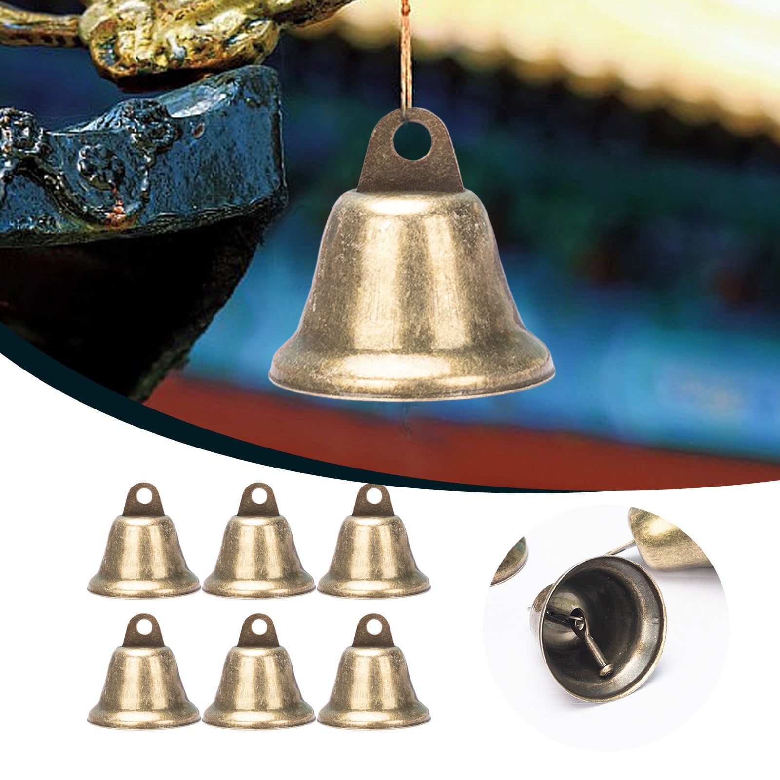 Bells Bell Jingle Crafts Brass Vintage Antique Gold Hanging Metal Bronze Doorbell Cow Mini Bulk
