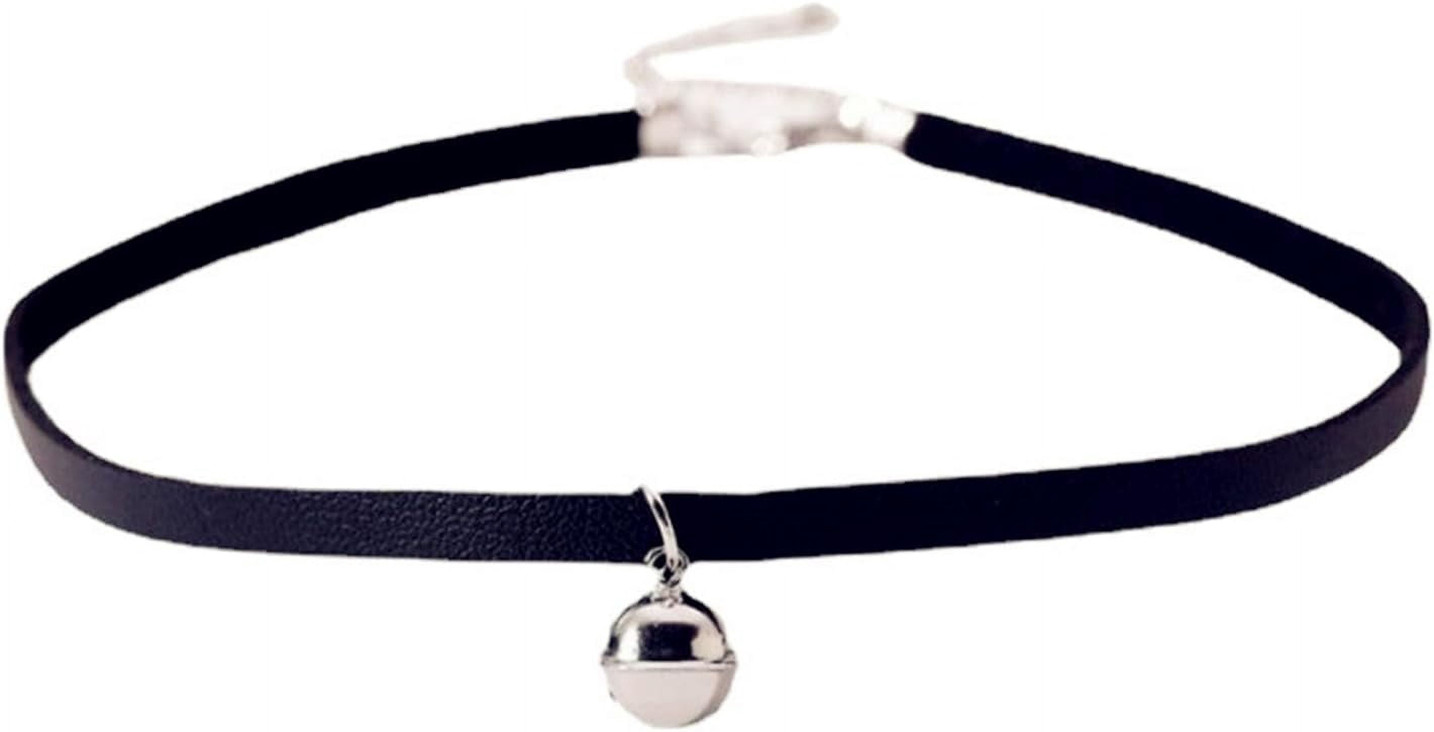 Bells Choker Necklace Silver Plated Vintage Small Jingle Bell Black ...