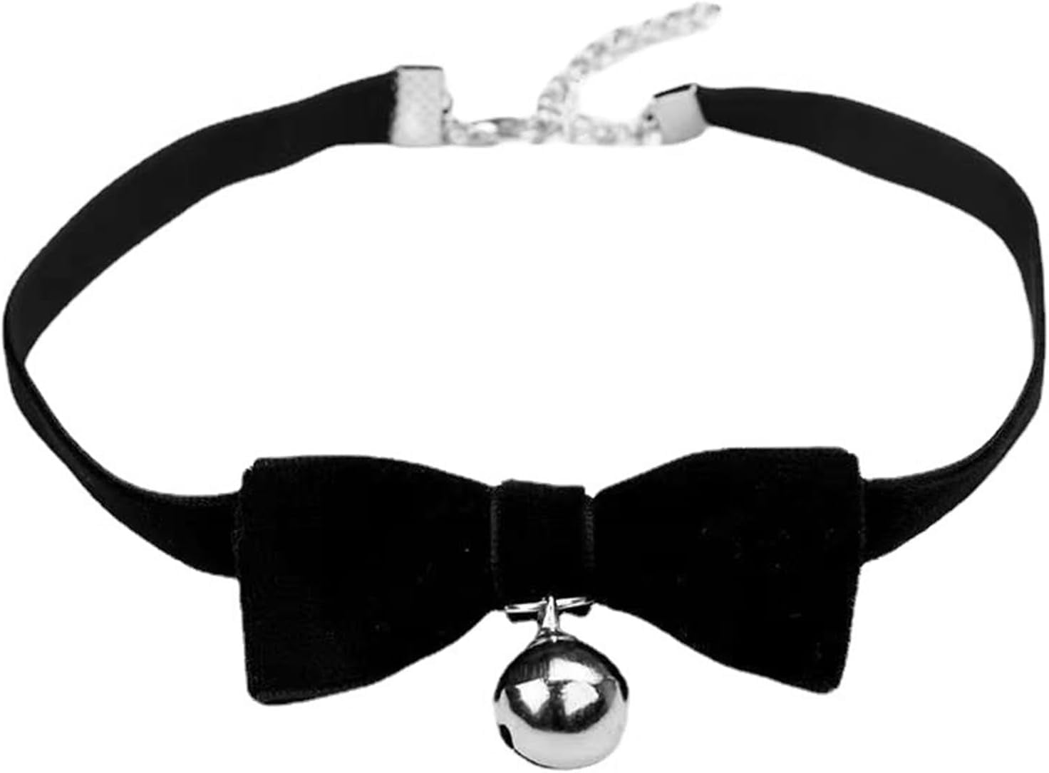 Bells Choker Necklace Silver Plated Vintage Small Jingle Bell Black ...