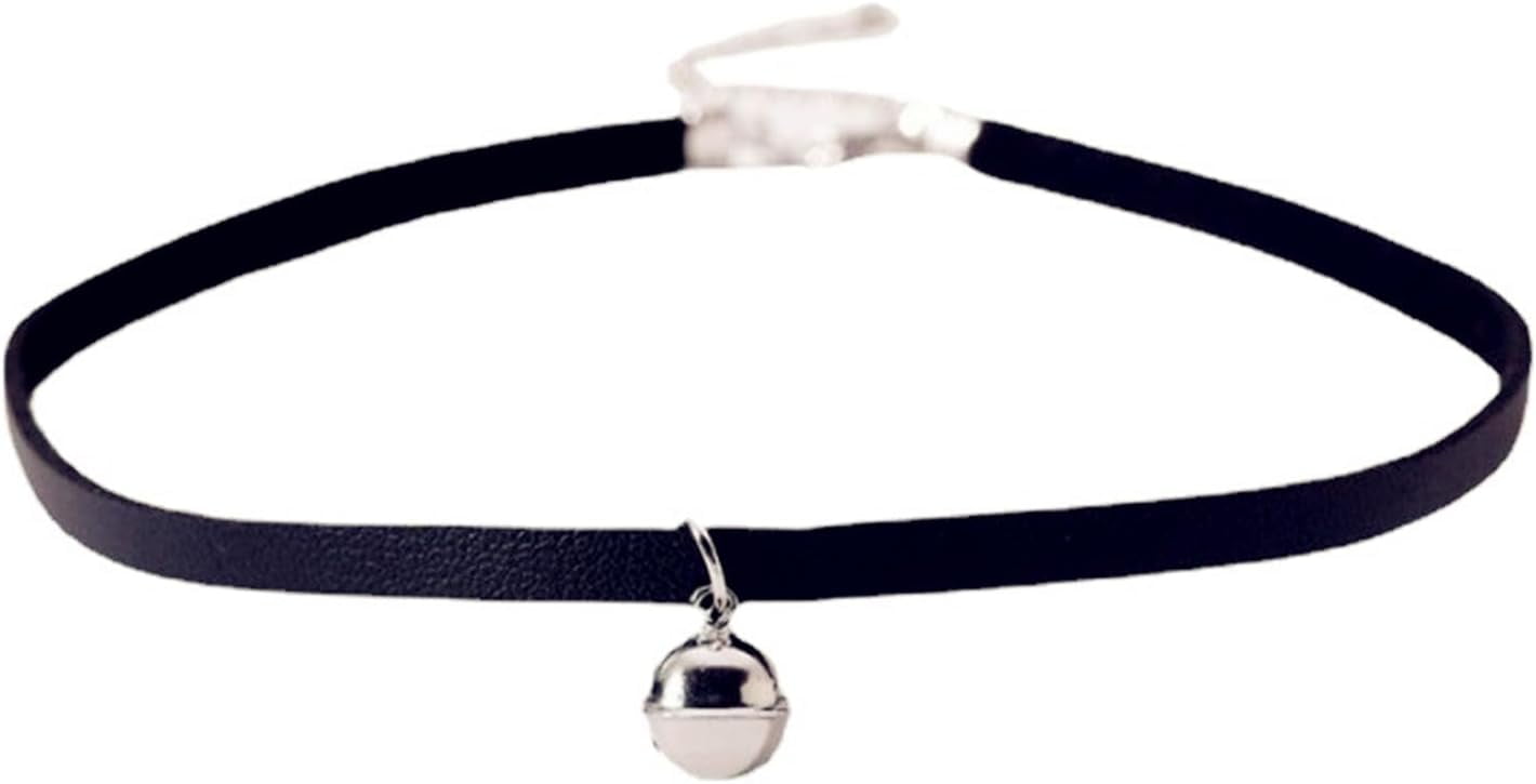 Bells Choker Necklace Silver Plated Vintage Small Jingle Bell Black ...