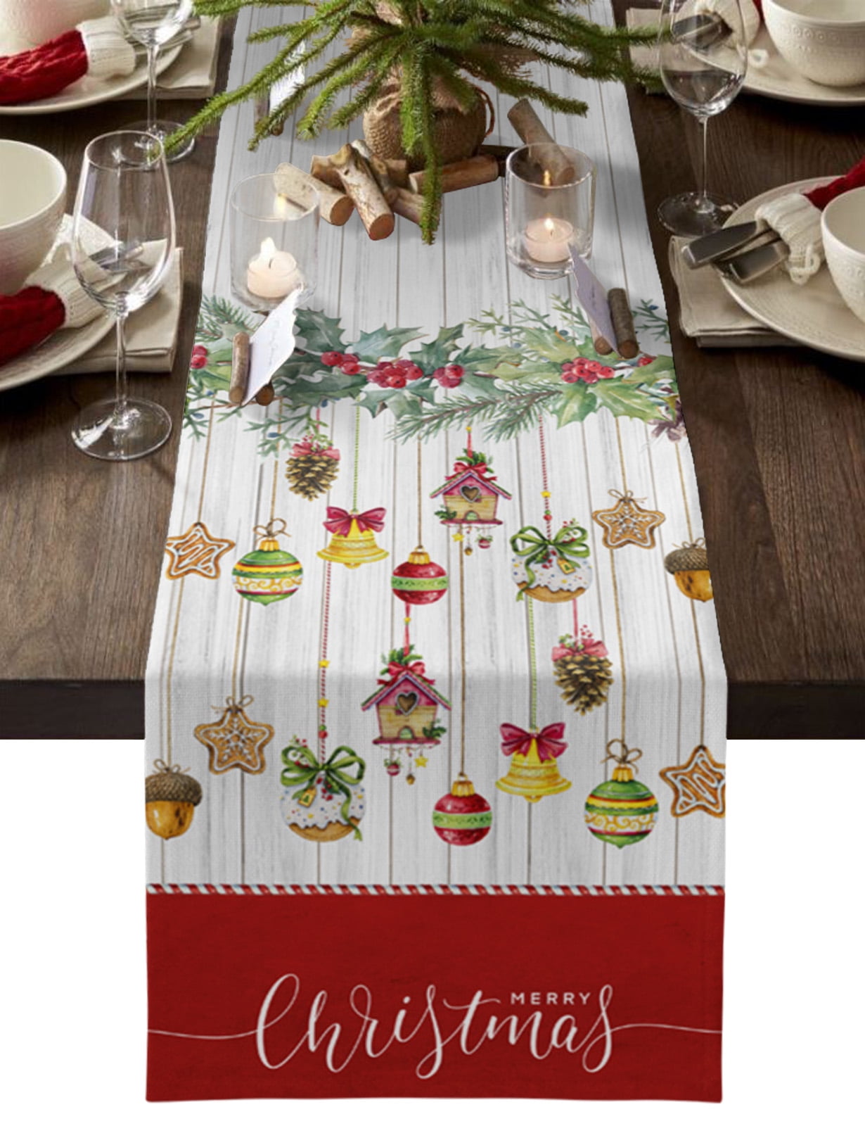 Bells Table Runner Dinner Table Cloth Wedding Party r Cotton Linen ...