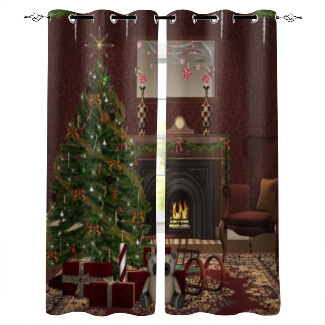 Bells Tree Window Curtains Kitchen Bedroom Fabric Drapes Curtain Home ...