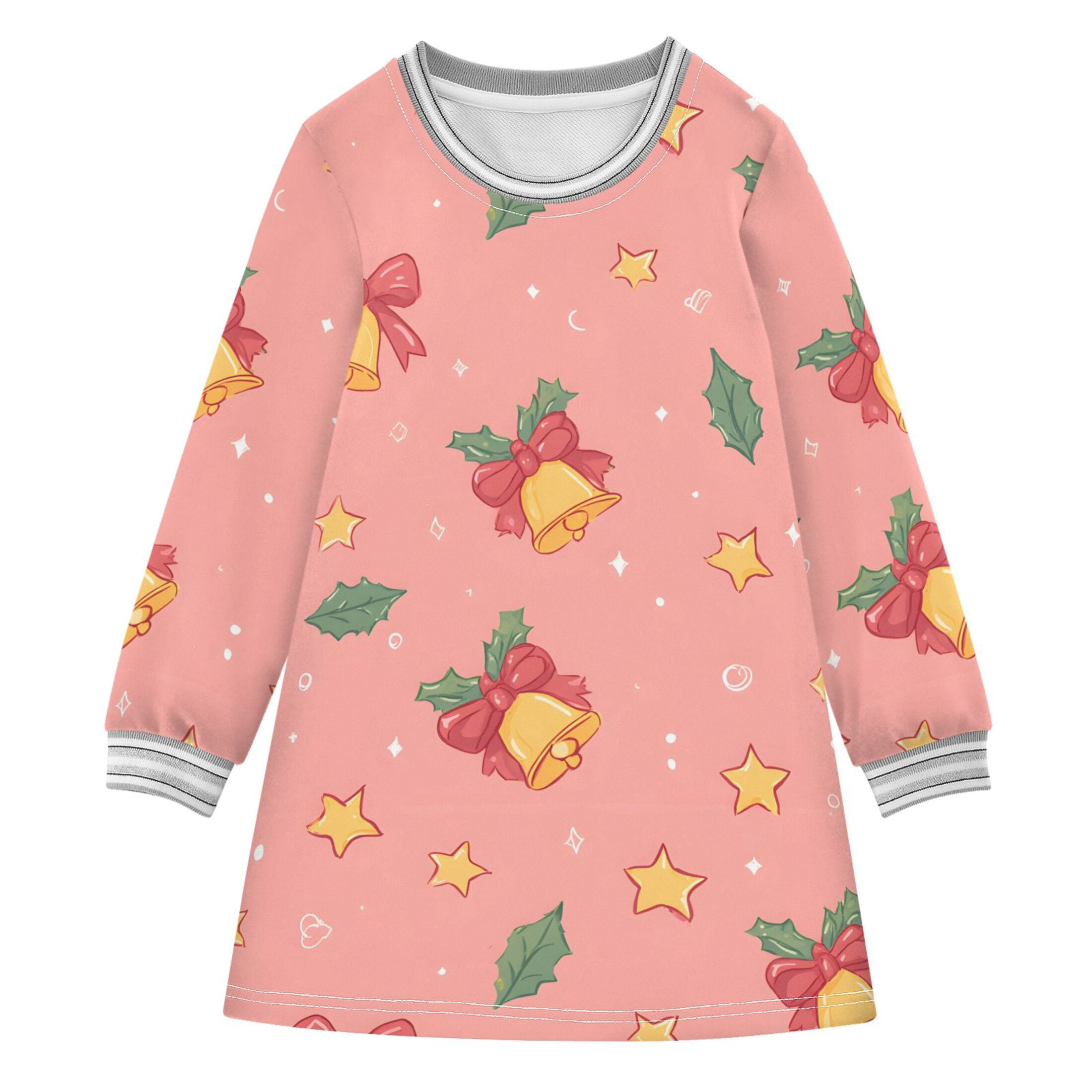 Bells and Holly Girls'long-sleeved dress Thickened A-dress Warm Dress ...